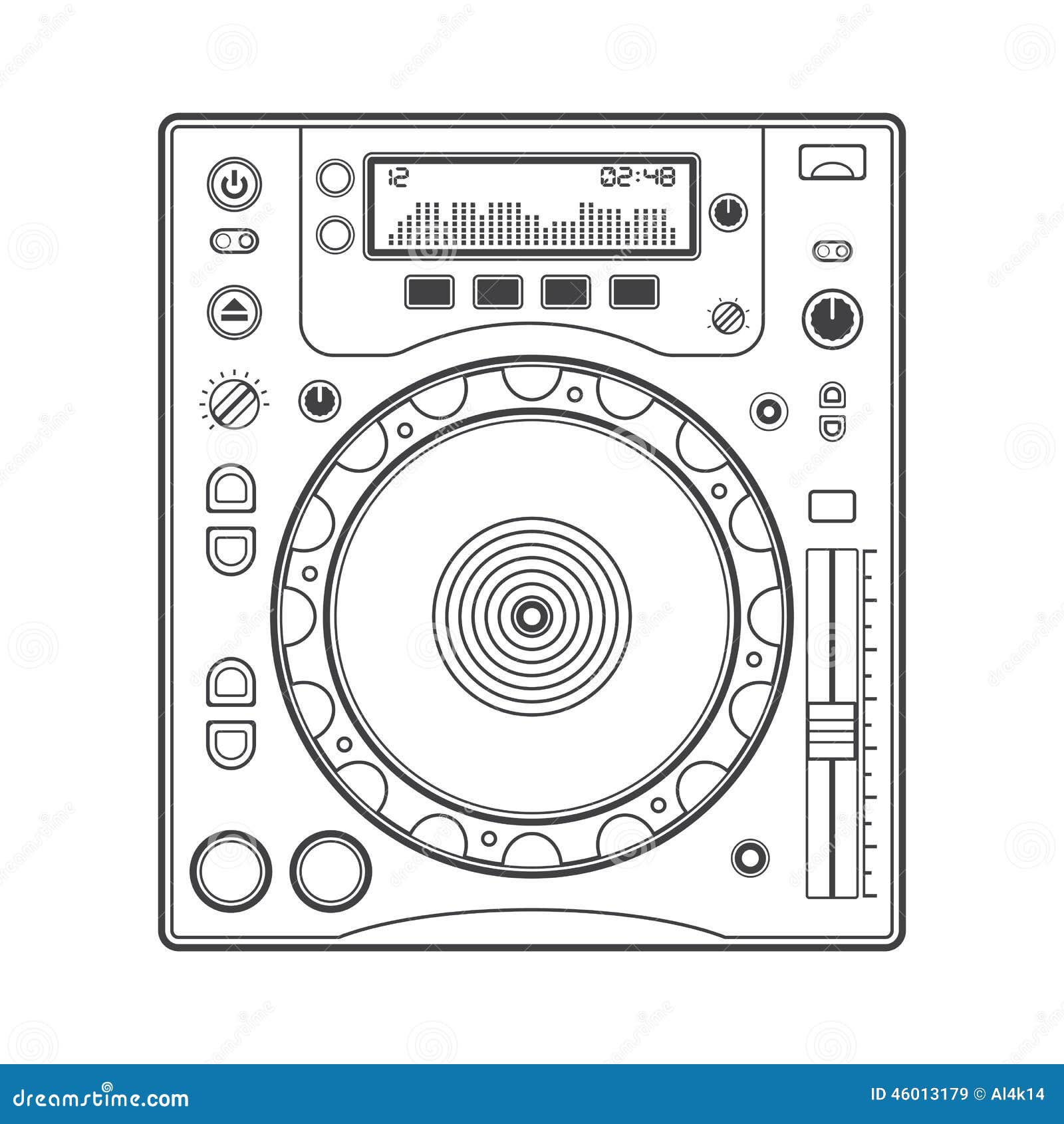 Outline dj cd player stock vector. Illustration of professional - 46013179