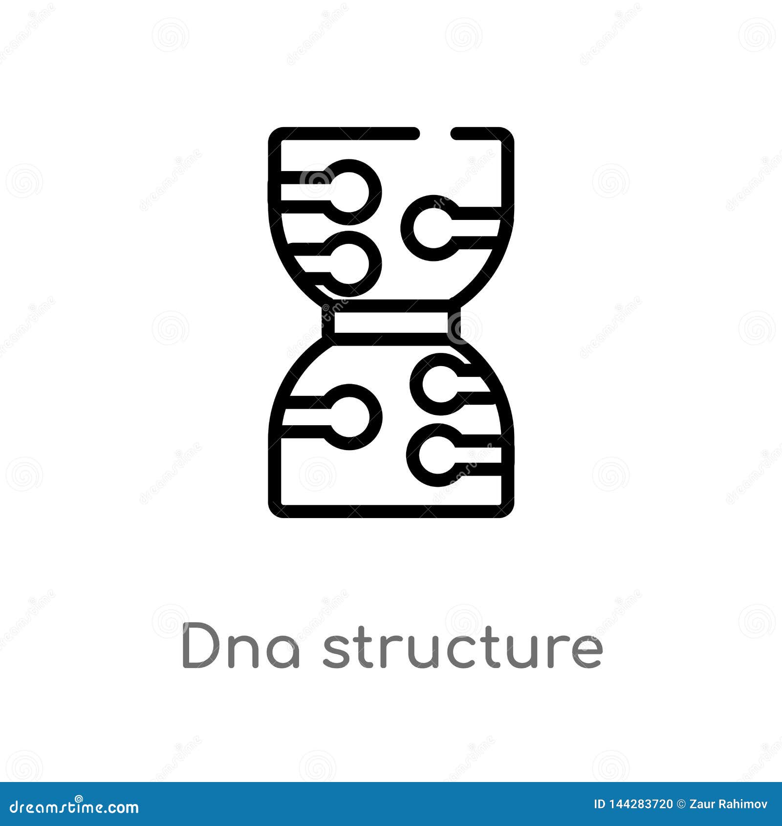 Outline Dna Structure Vector Icon. Isolated Black Simple Line Element ...