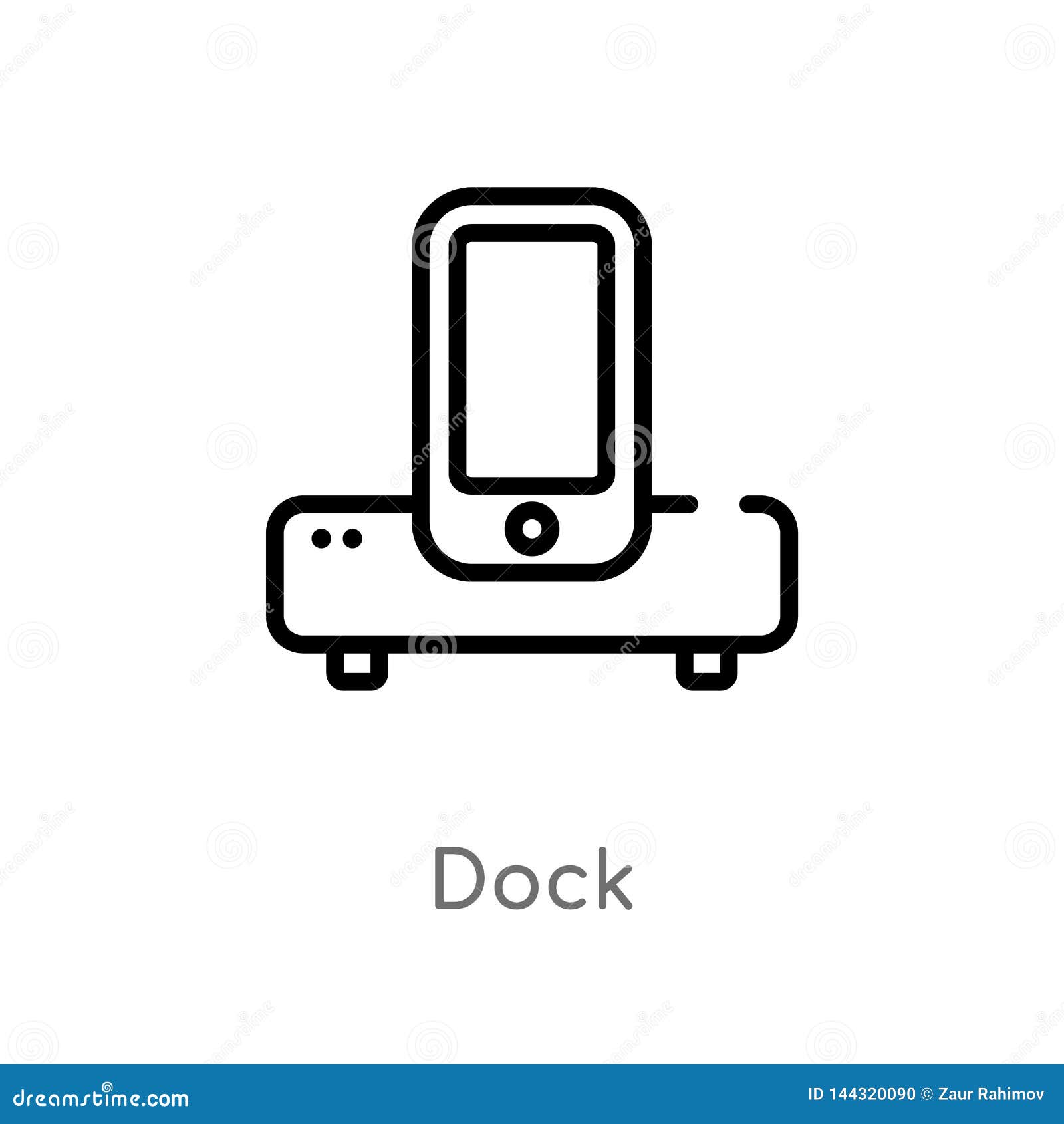 Outline Dock Vector Icon. Isolated Black Simple Line Element ...