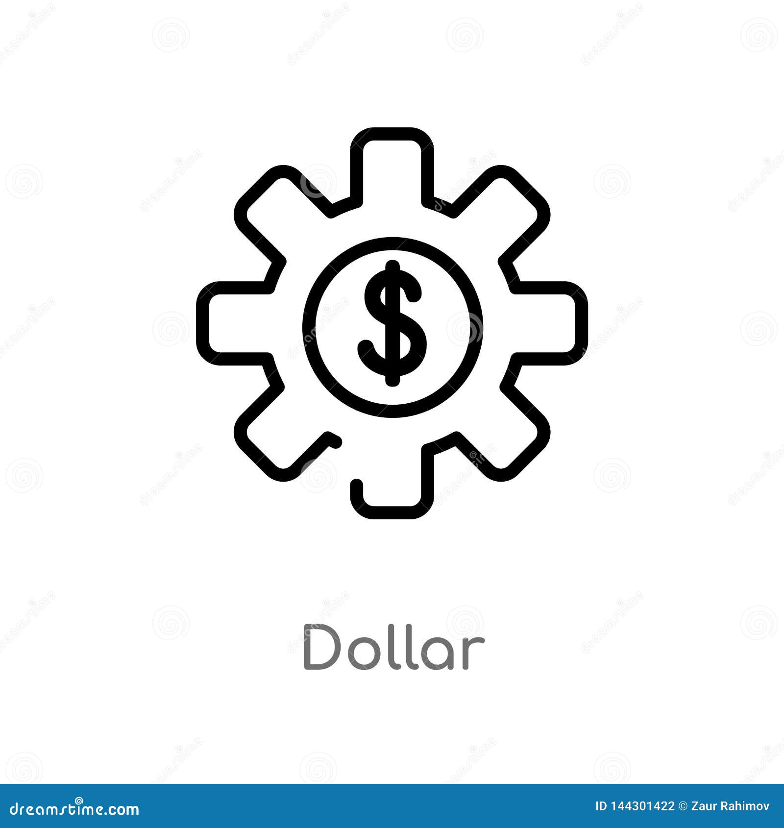 Outline Dollar Bill Vector Icon. Isolated Black Simple Line Element ...