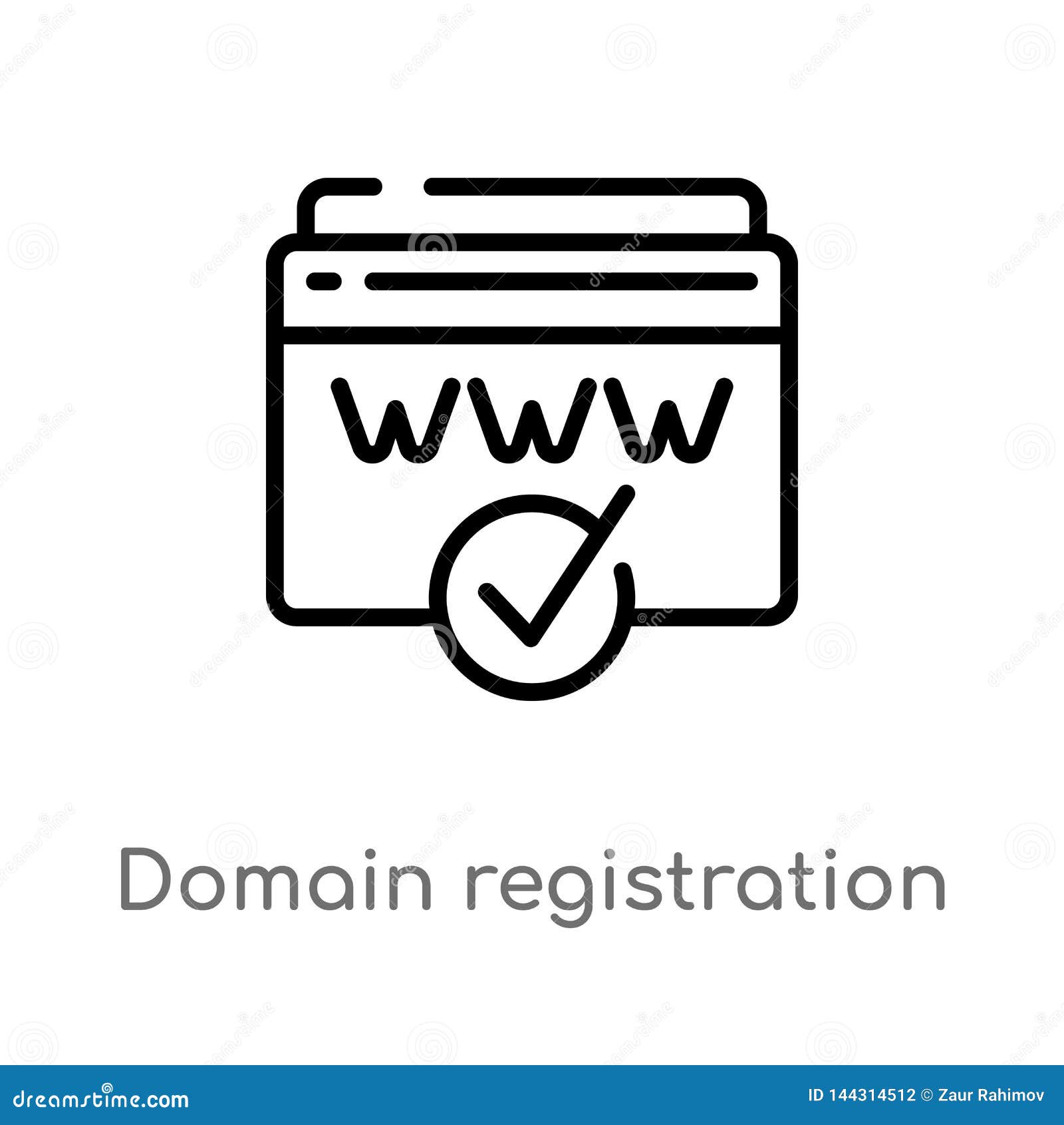 Outline Registration Mark Vector Icon. Isolated Black Simple Line ...