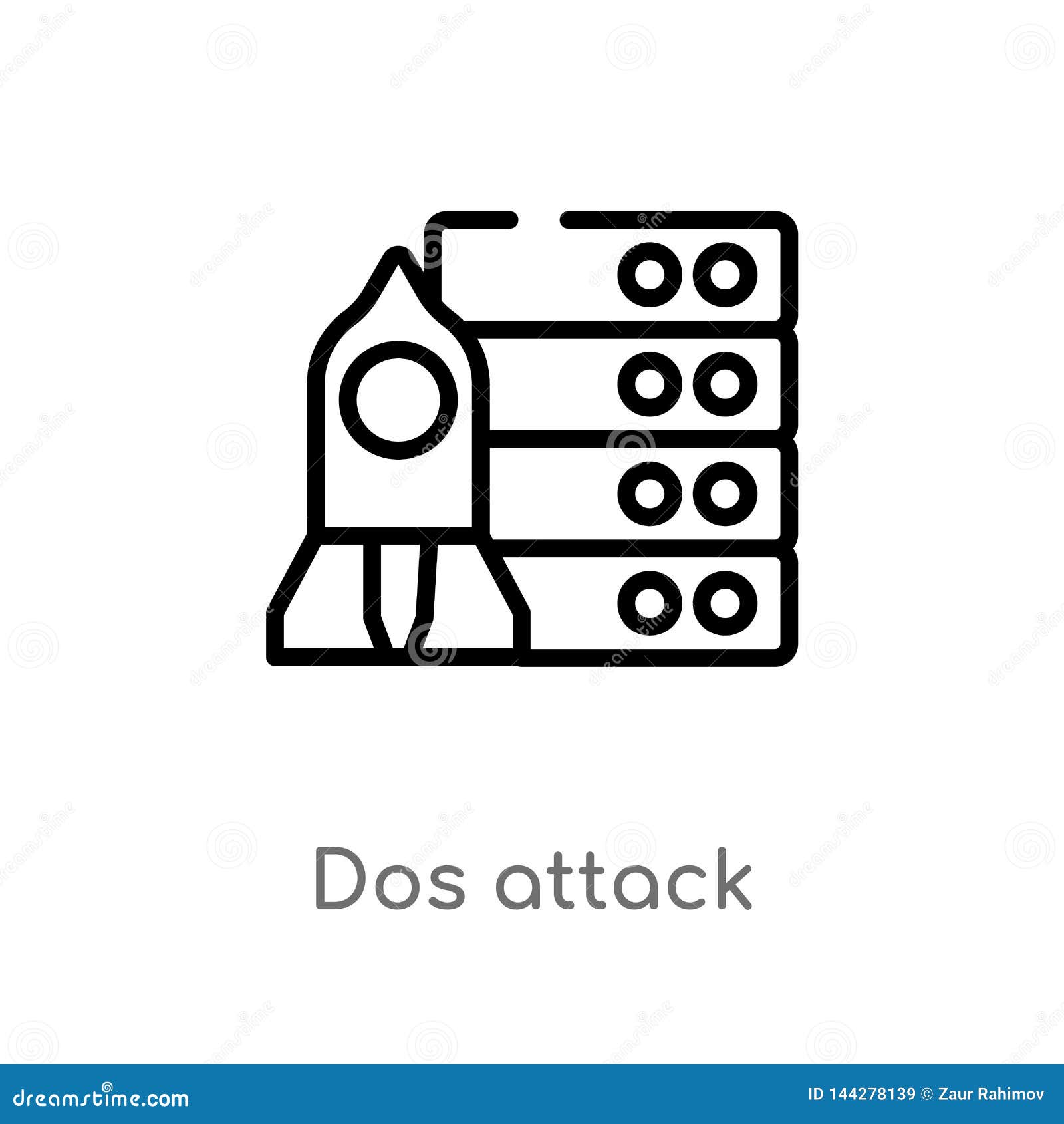 Outline Dos Attack Vector Icon. Isolated Black Simple Line Element ...