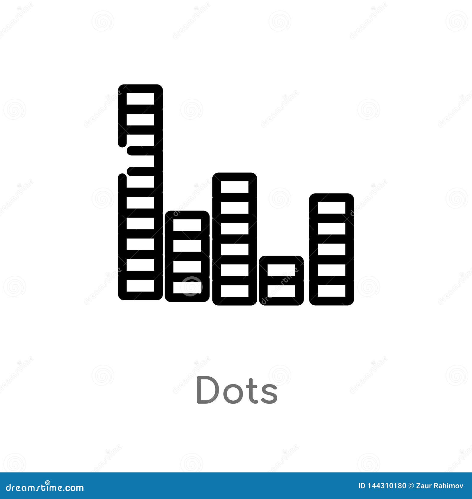 Outline Dots Vector Icon. Isolated Black Simple Line Element ...