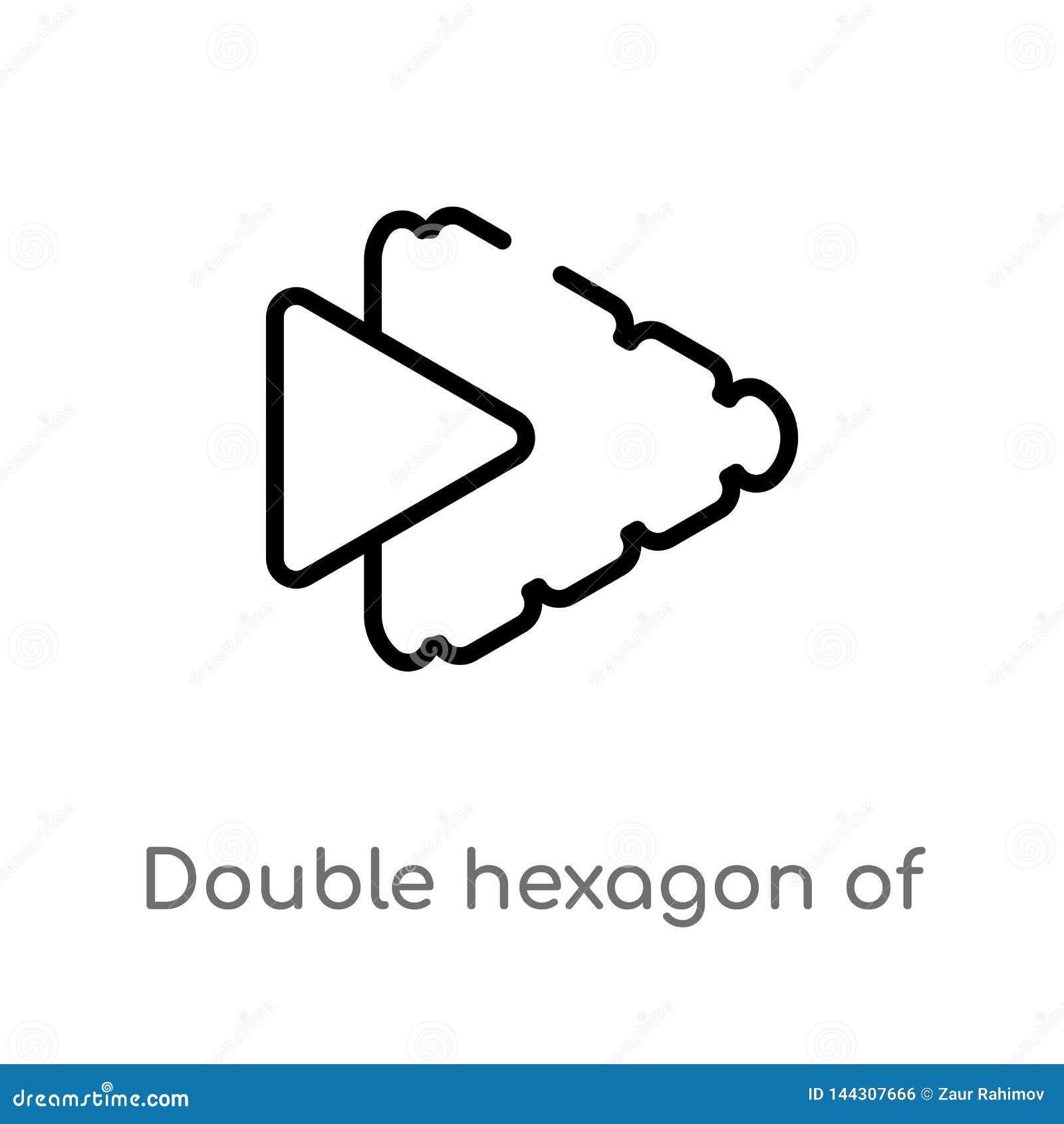 Outline Double Hexagon of Small Triangles Vector Icon. Isolated Black ...