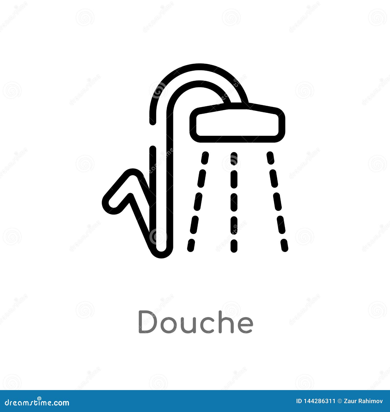 Outline Douche Vector Icon. Isolated Black Simple Line Element ...