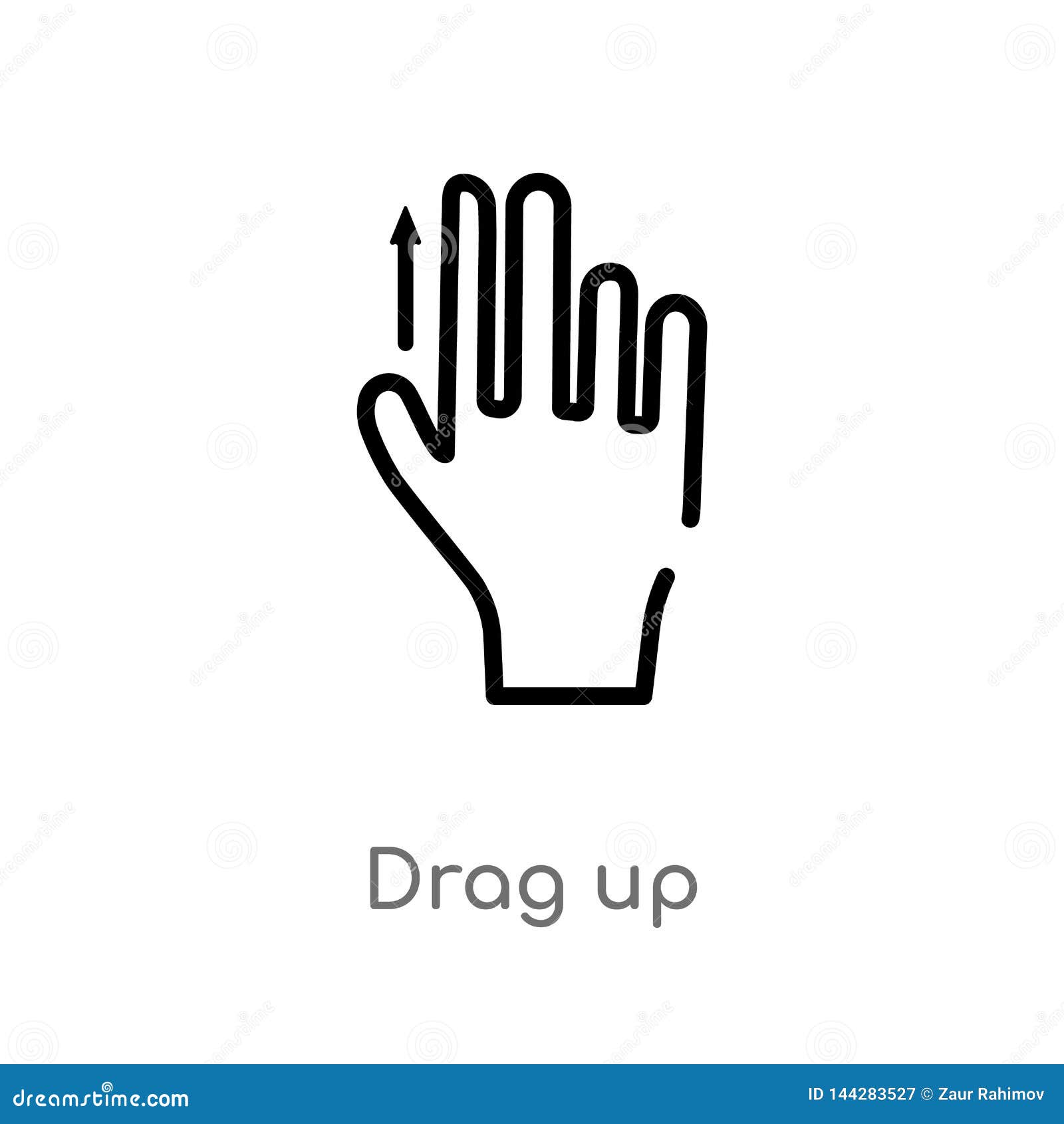 Outline Drag Up Vector Icon. Isolated Black Simple Line Element ...