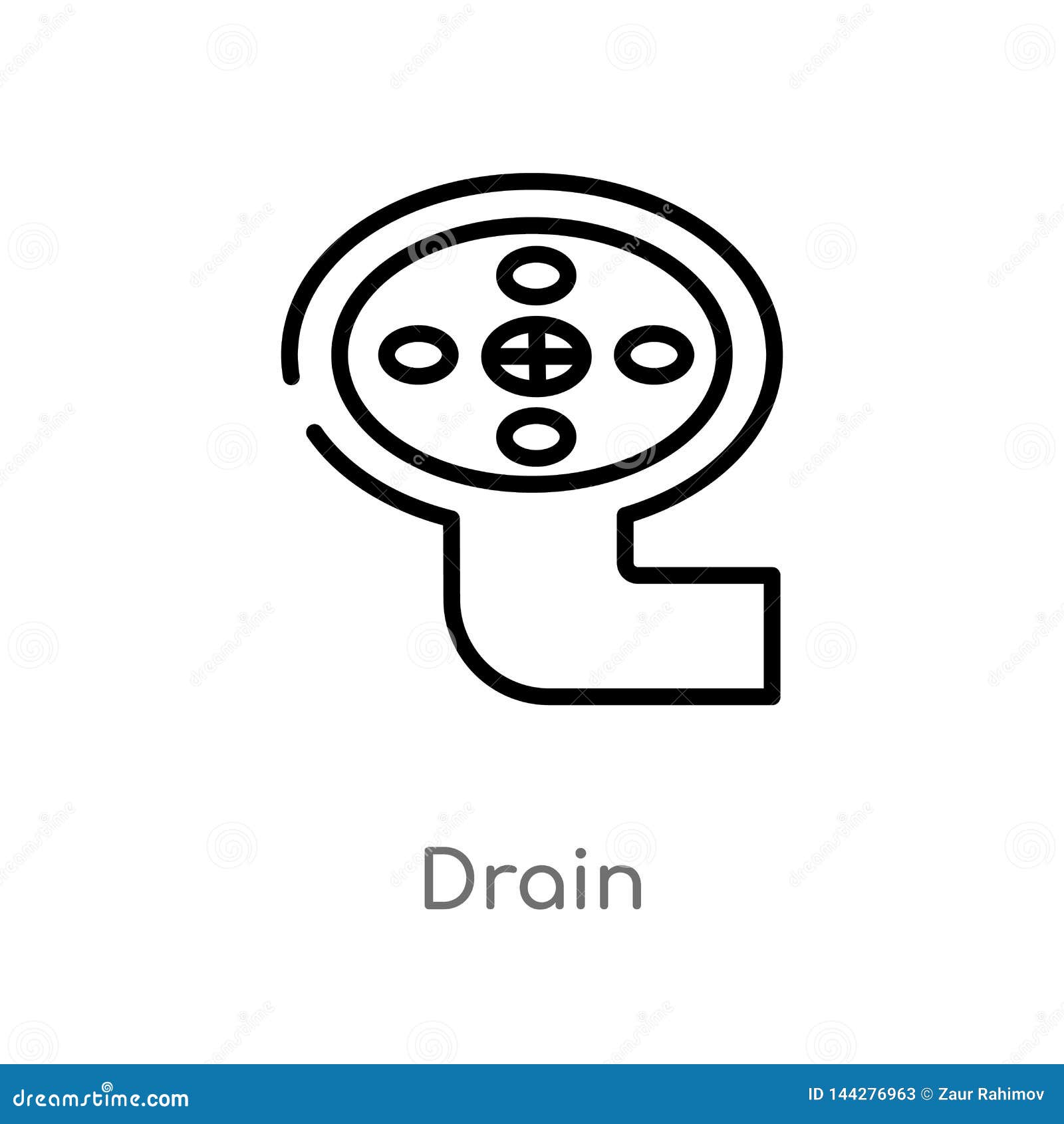 Outline Drain Vector Icon. Isolated Black Simple Line Element ...