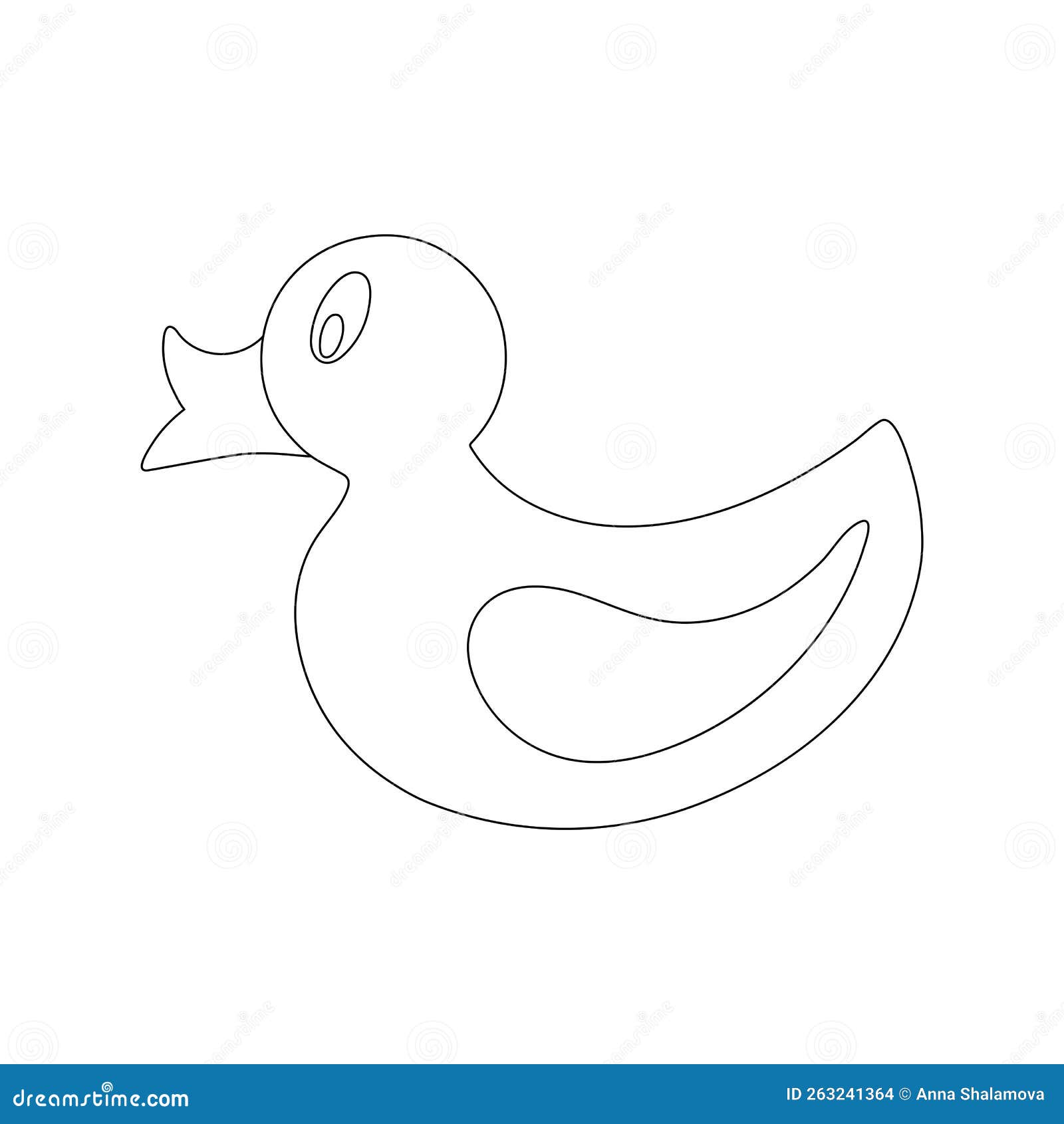 Outline Drawing of a Baby Duck for Swimming Stock Vector - Illustration ...