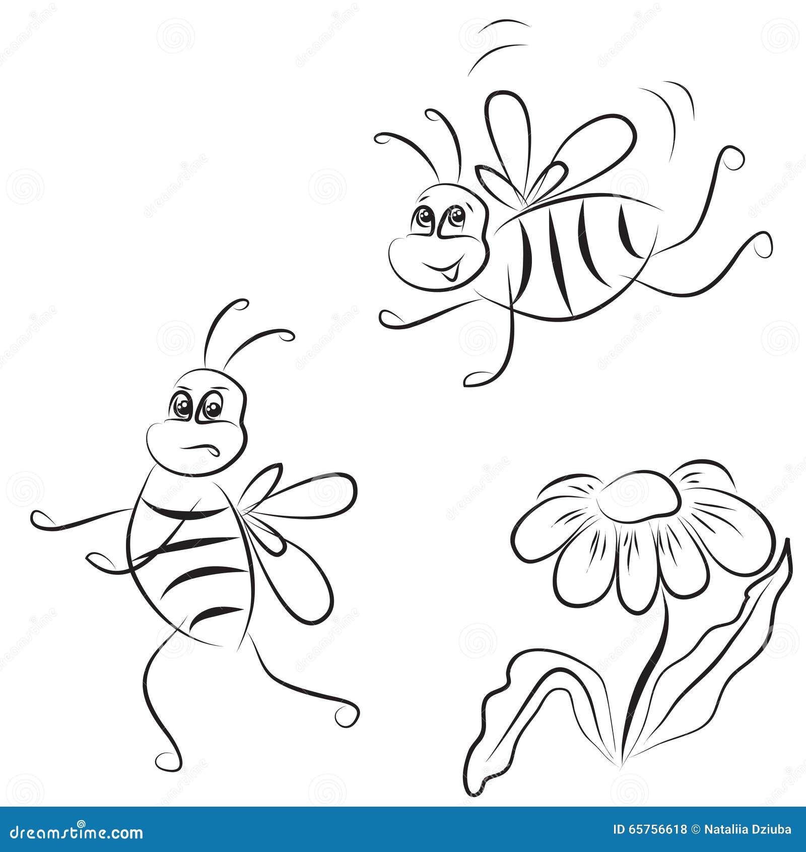 Outline drawing of bees stock illustration. Illustration of small ...