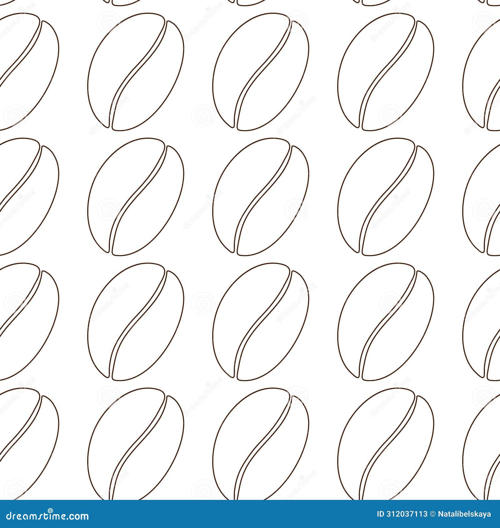 Outline Drawing Coffee Beans Seamless Pattern Abstract Background ...