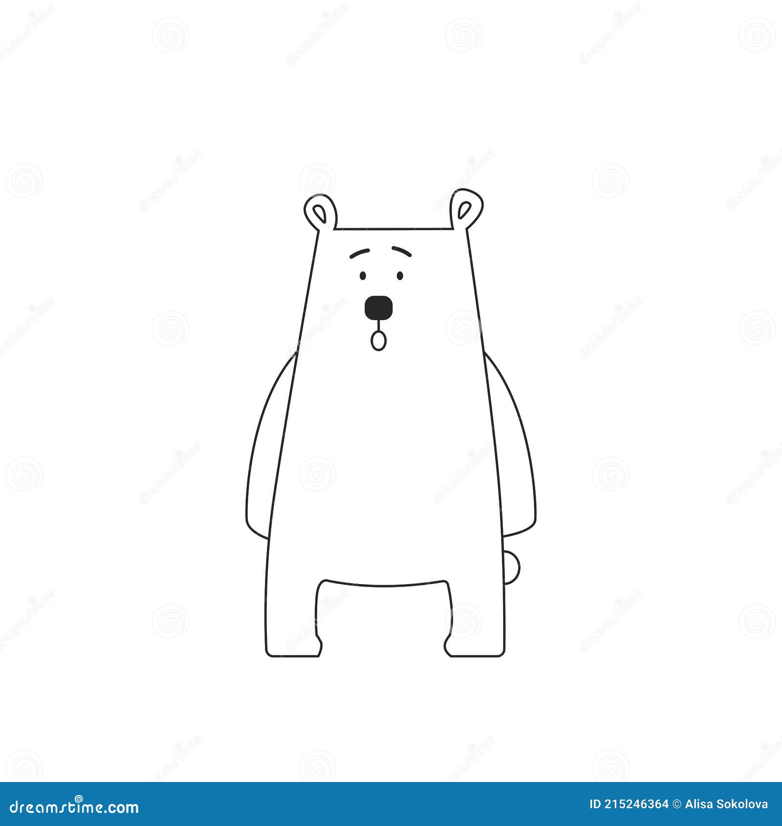 Bear Cub Outline Drawing