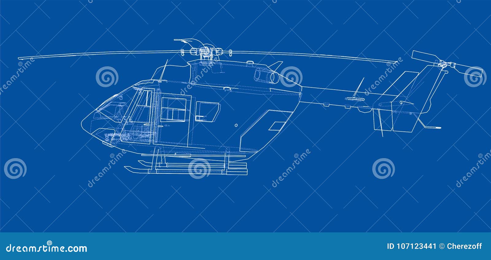 Outline Drawing of Helicopter Stock Vector - Illustration of object ...