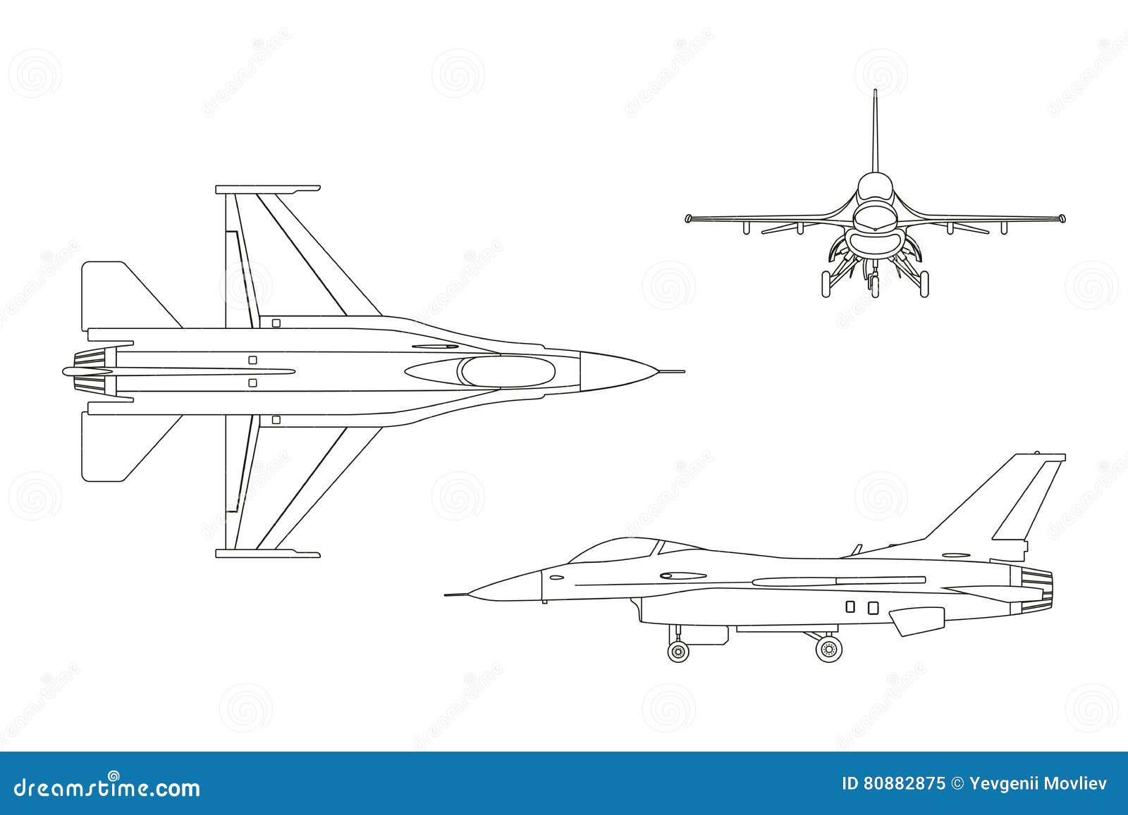 Outline Drawing of Military Aircraft. Top, Side, Front View Stock ... Outline Drawing of Military Aircraft. Top, Side, Front View Stock ...