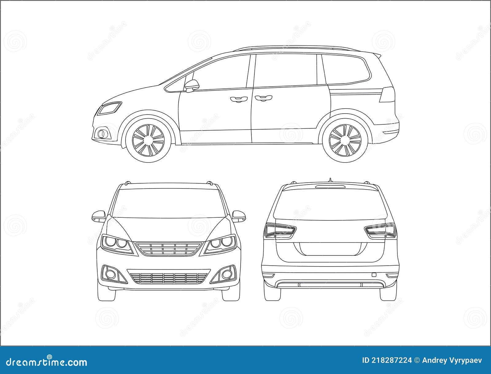 Minivan Drawing