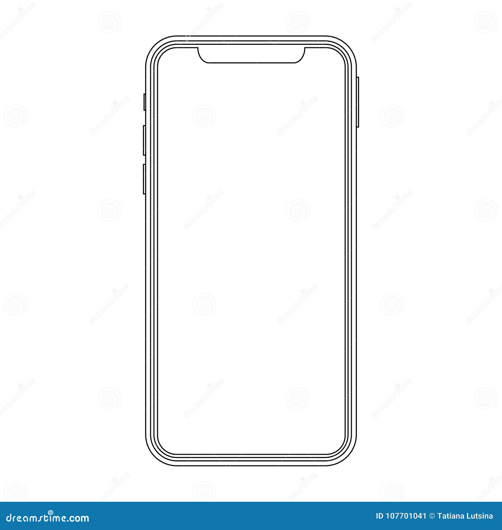 Outline Drawing Modern Smartphone Stock Vector Illustration Of