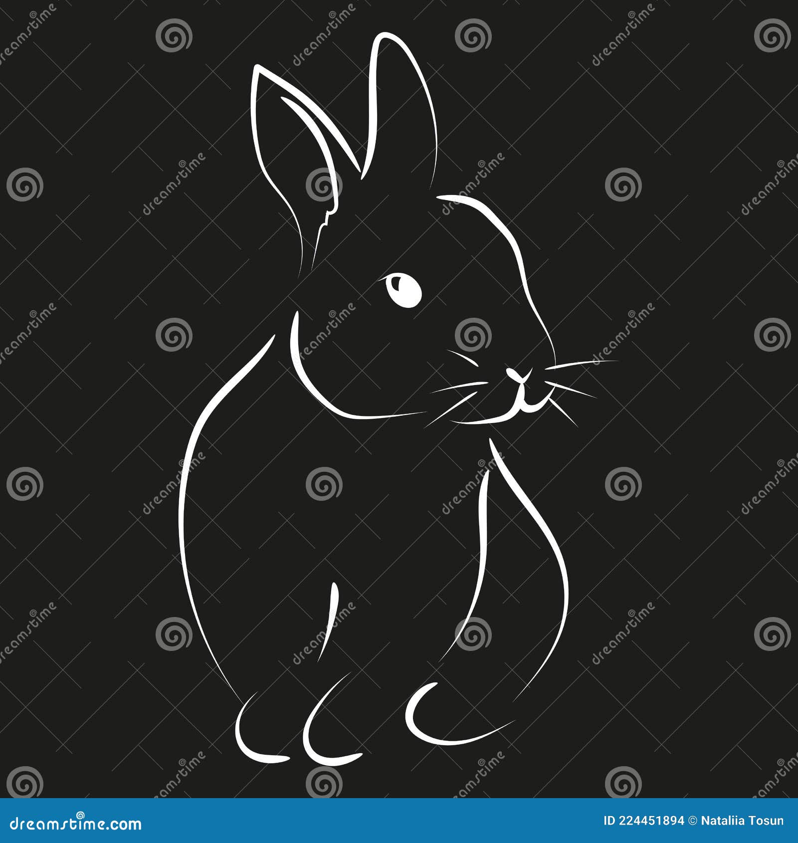 Outline Drawing of Rabbit, Vector Illustration Stock Vector ...