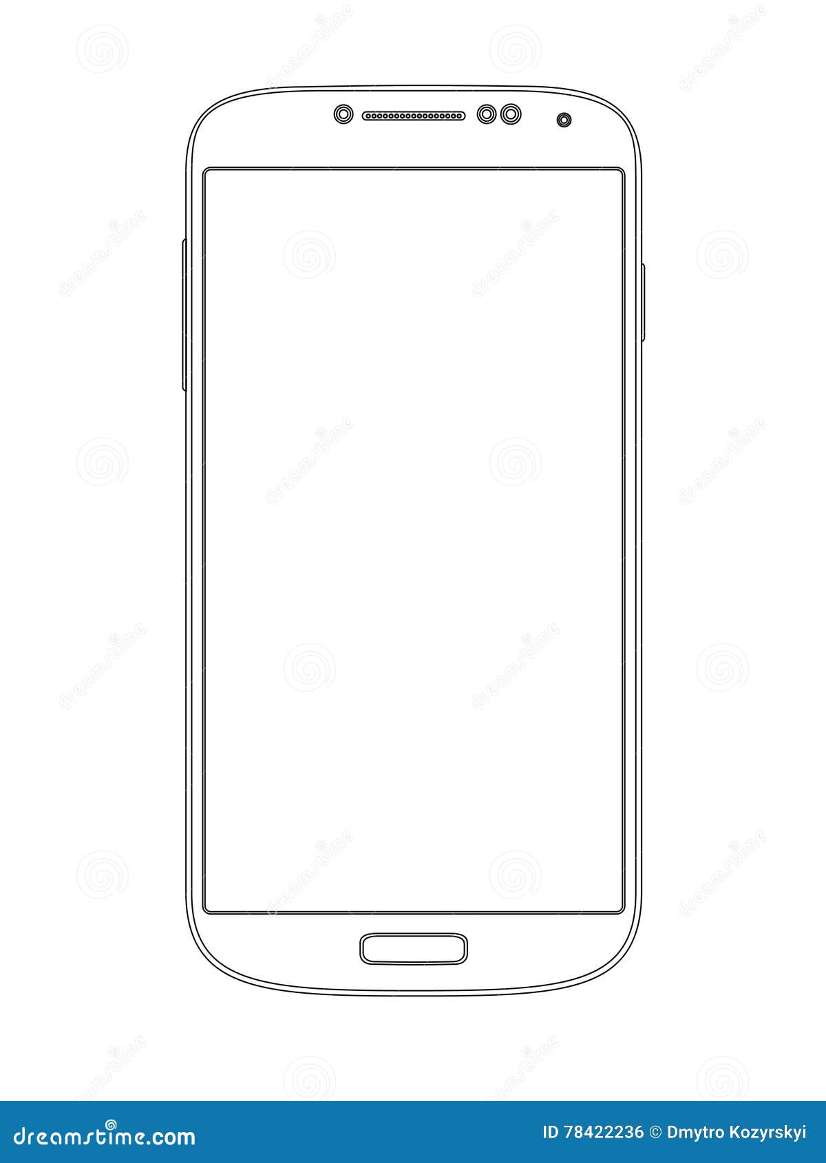 Outline Drawing Smartphone Elegant Thin Line Style Design Stock Vector