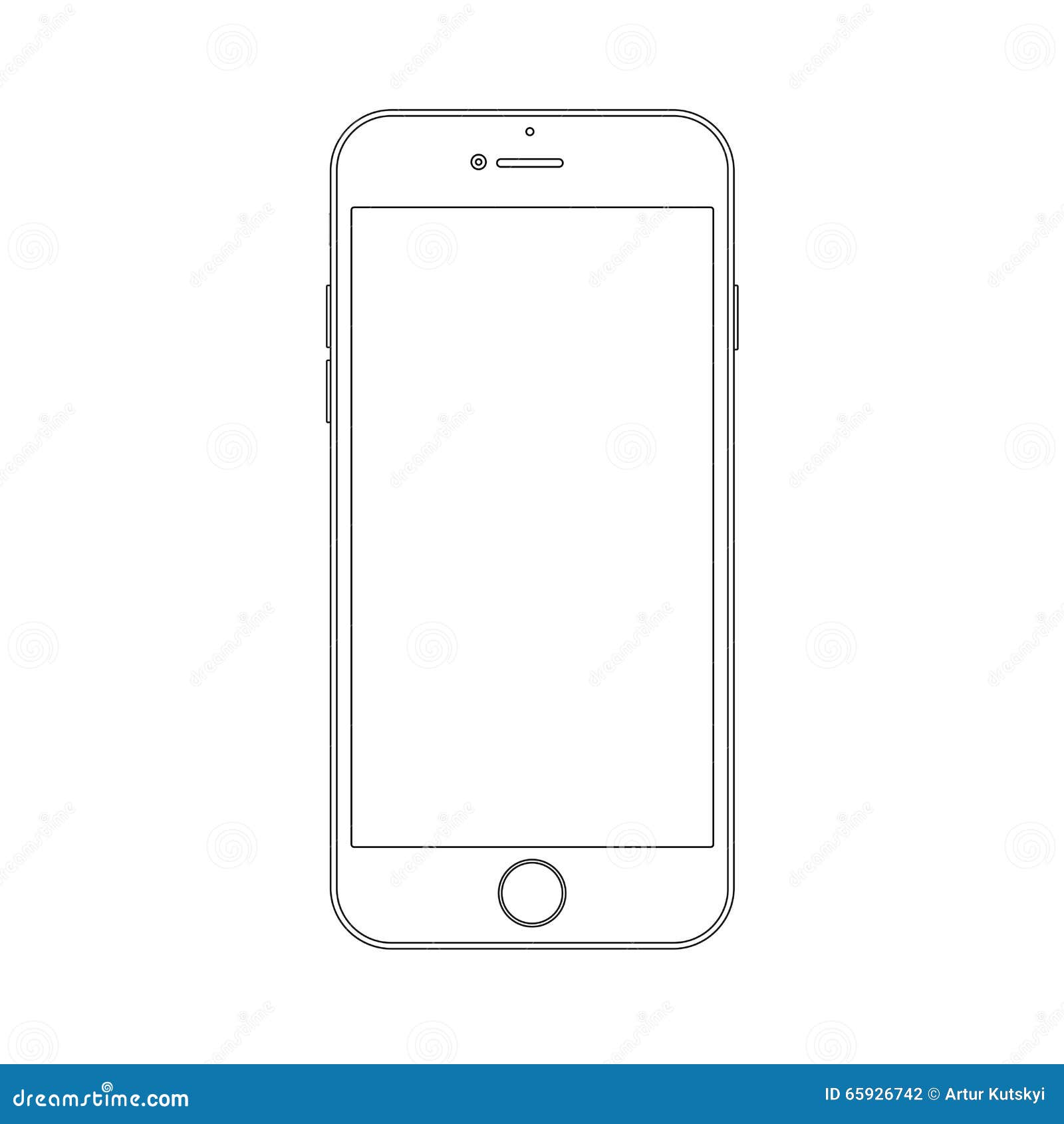 Outline Drawing Smartphone Elegant Thin Line Style Design Stock