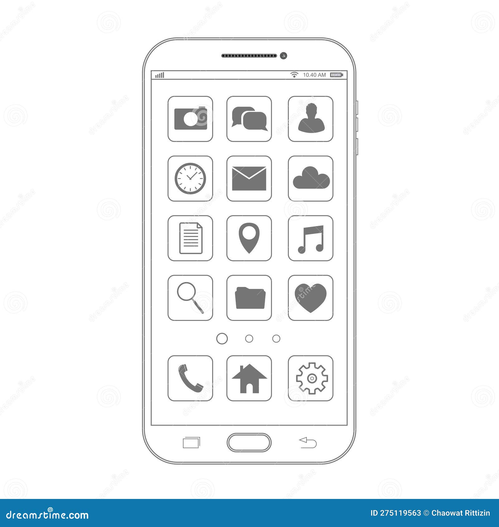 Outline Drawing Smartphone. Elegant Thin Line Style Design Stock Vector ...