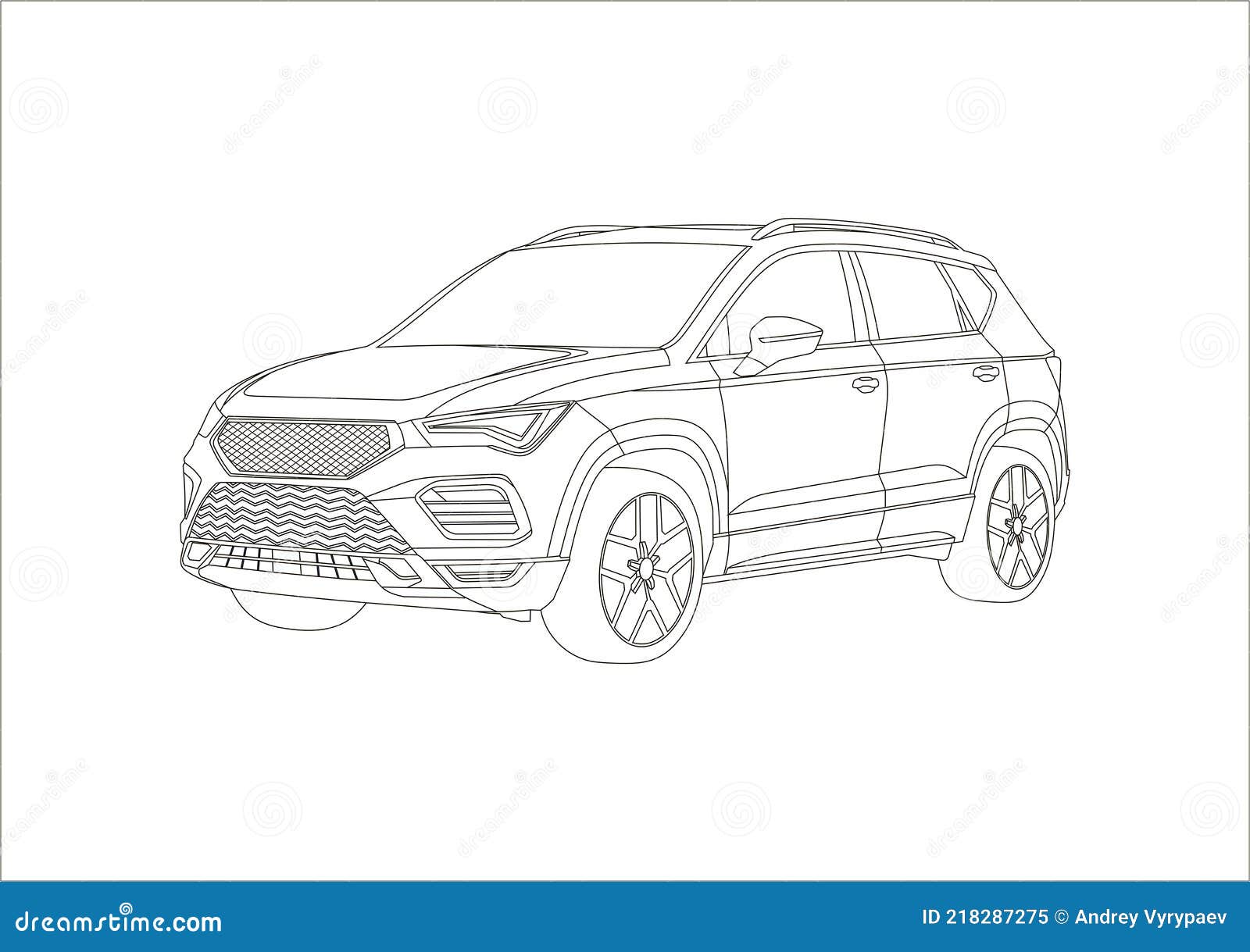 Outline Drawing of a Spanish Crossover Stock Vector - Illustration of ...