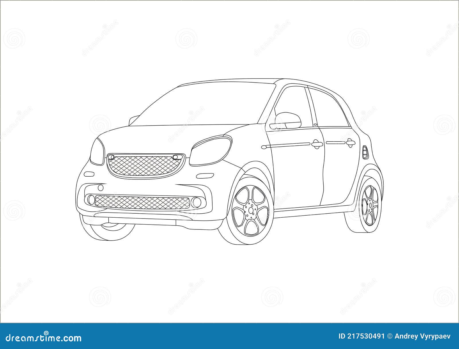 Outline Drawing Of A Super Mini Vehicle Cartoon Vector | CartoonDealer ...