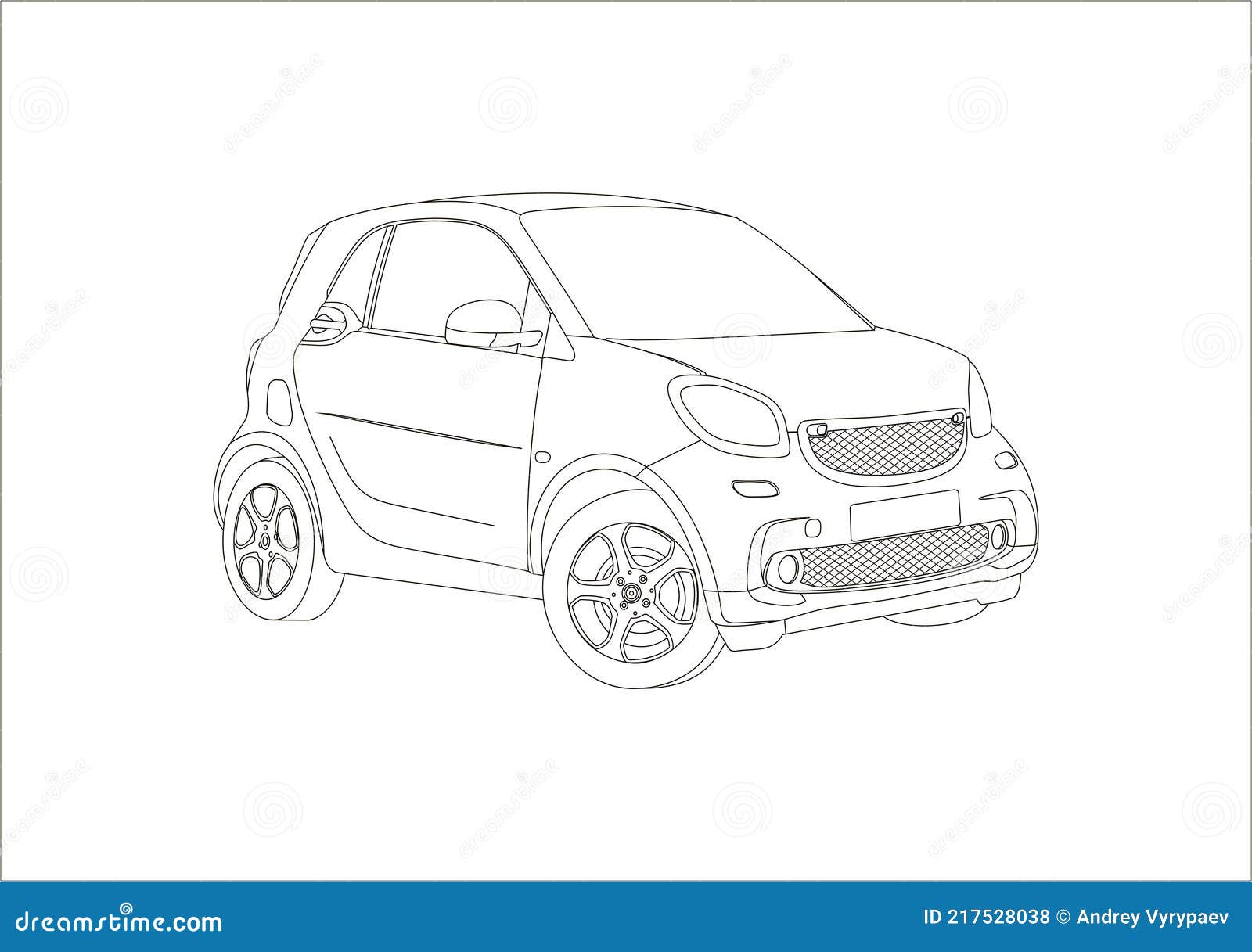 Outline Drawing Of A Super Mini Vehicle Vector Illustration ...