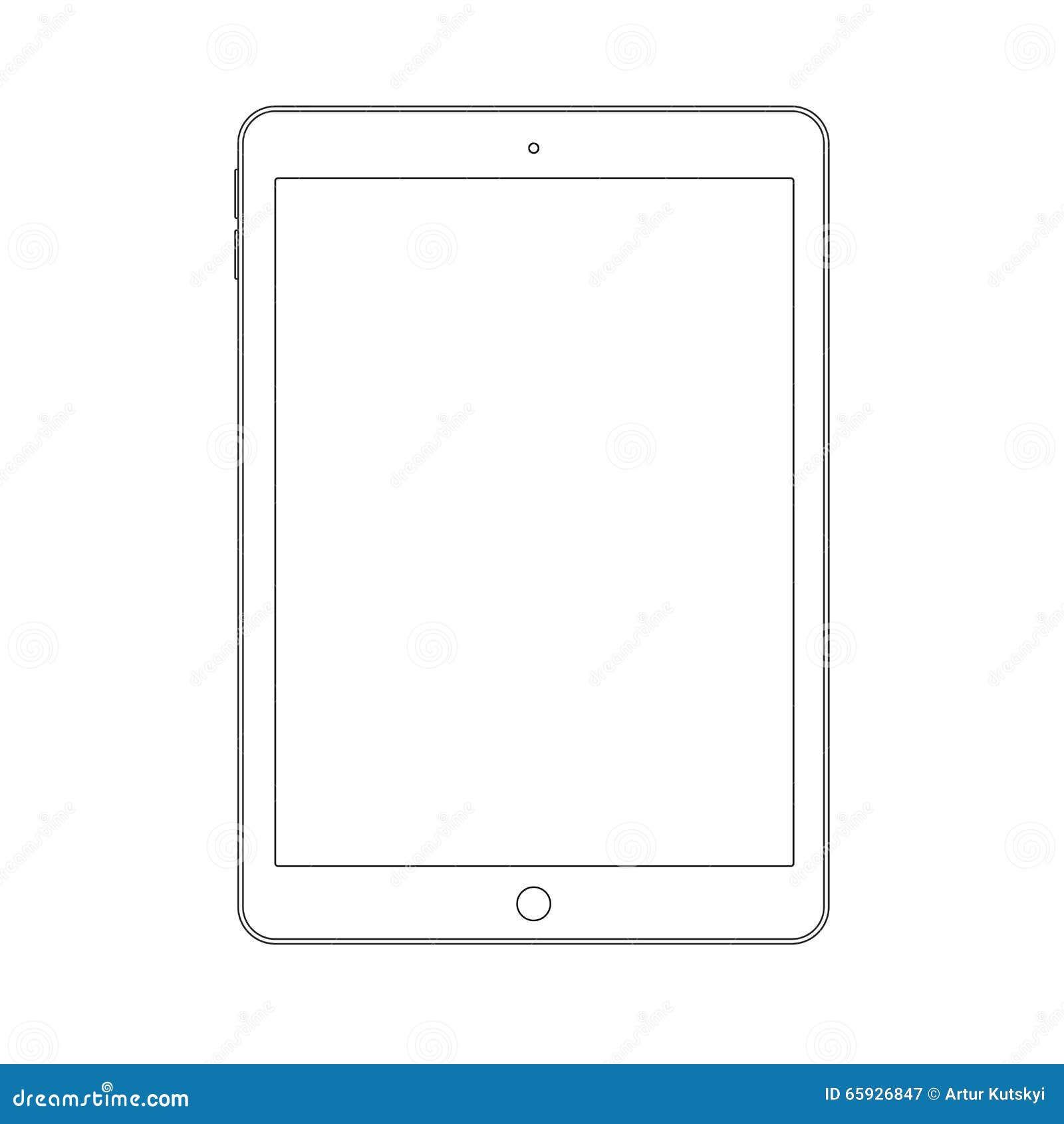 Outline Drawing Tablet Elegant Thin Line Style Design Stock Vector