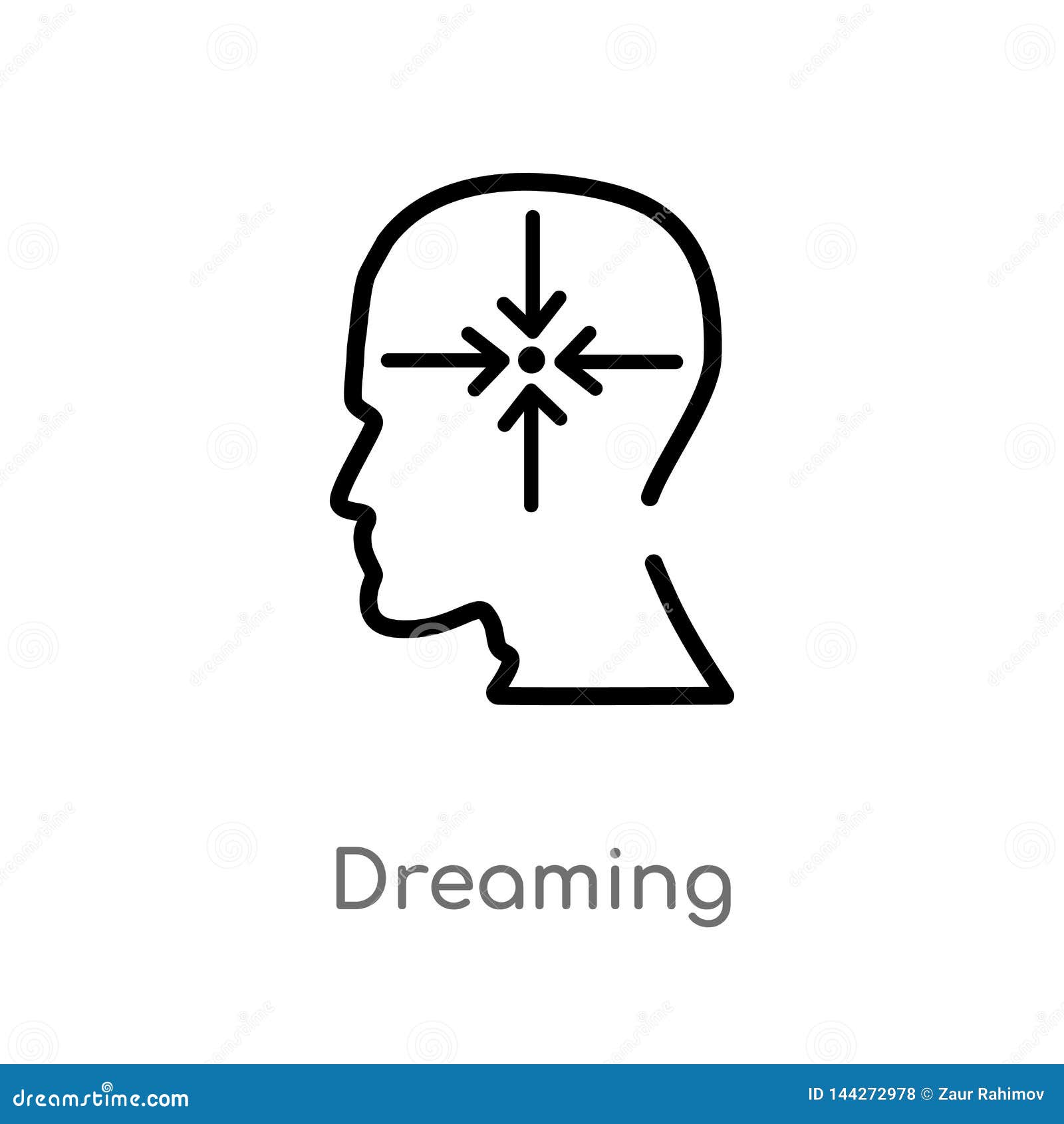 Outline Dreaming Vector Icon. Isolated Black Simple Line Element ...