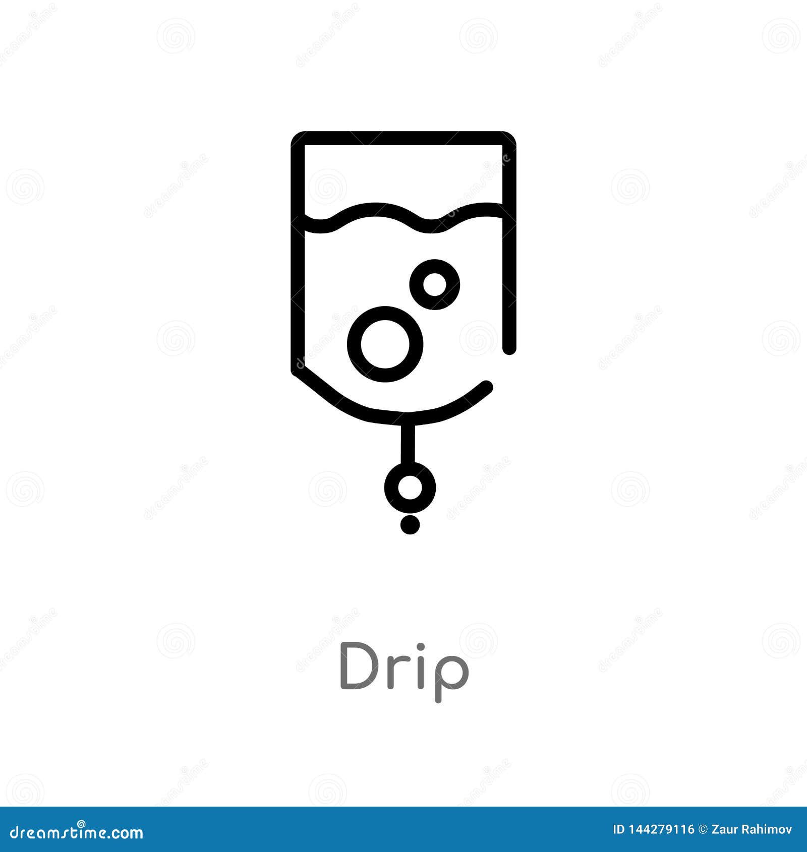 Outline Drip Vector Icon. Isolated Black Simple Line Element ...