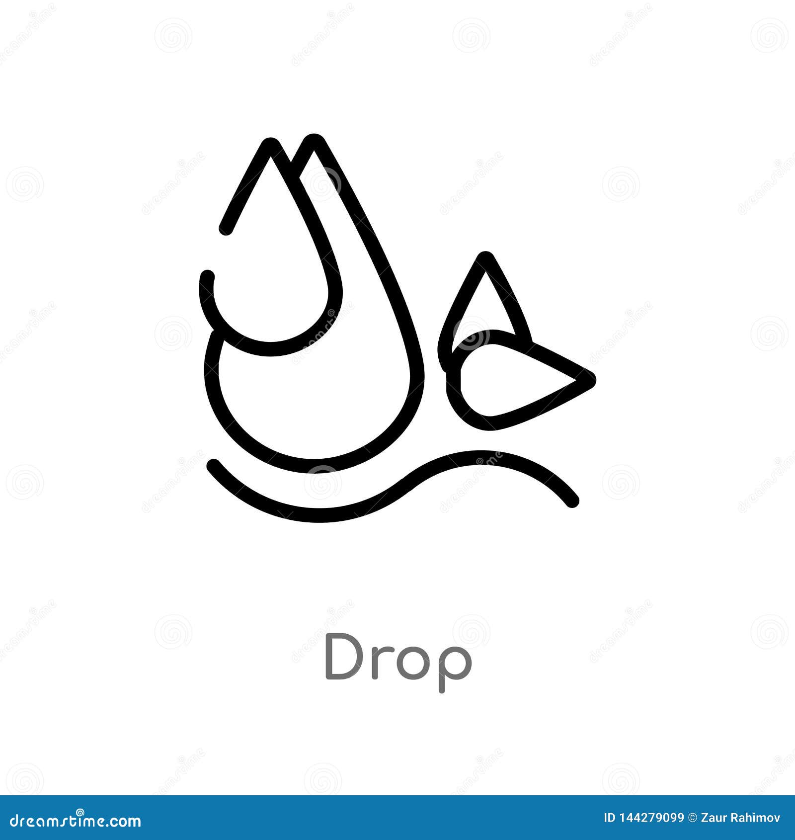 Outline Drop Vector Icon. Isolated Black Simple Line Element ...
