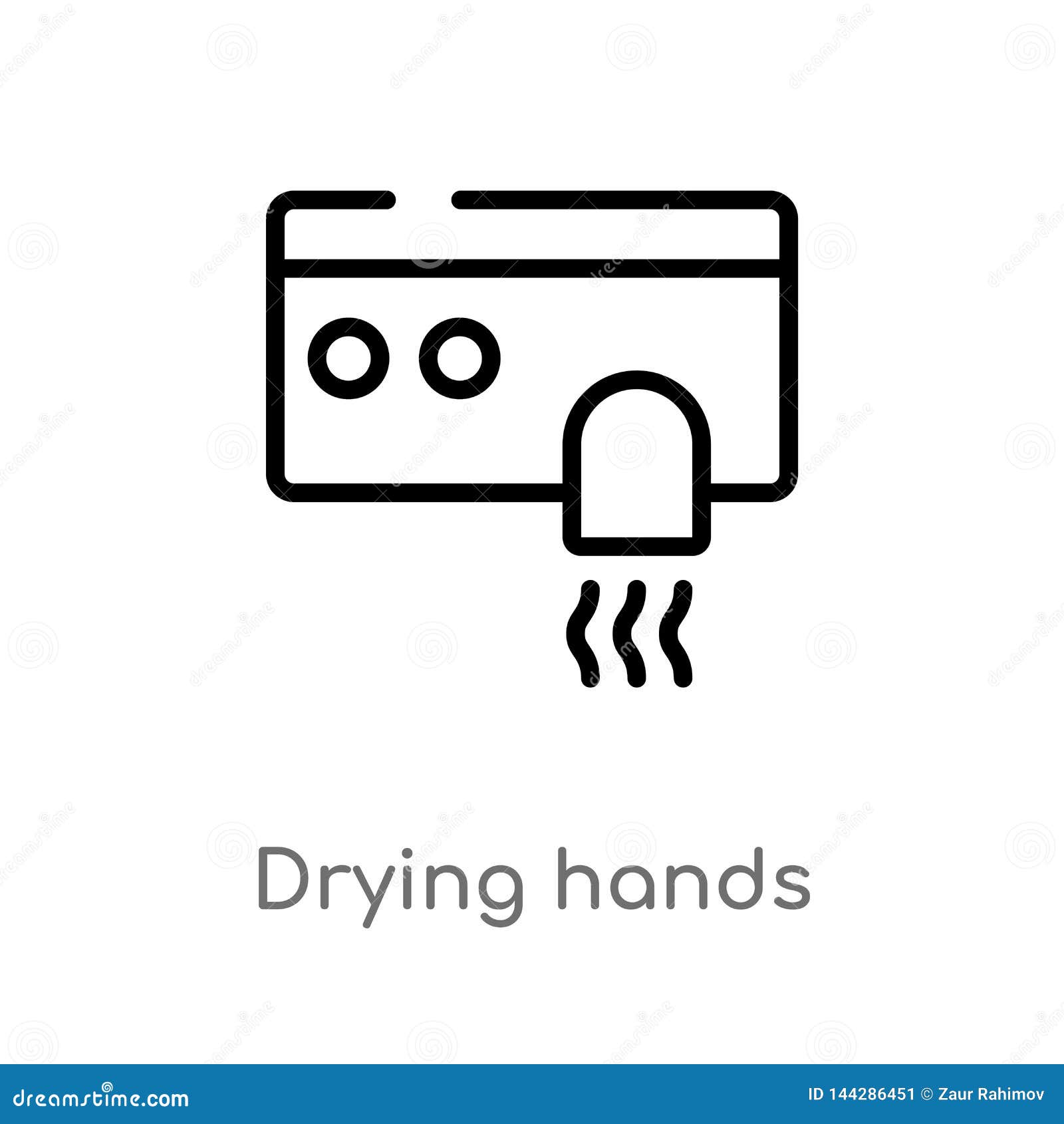 Outline Drying Hands Vector Icon. Isolated Black Simple Line Element ...