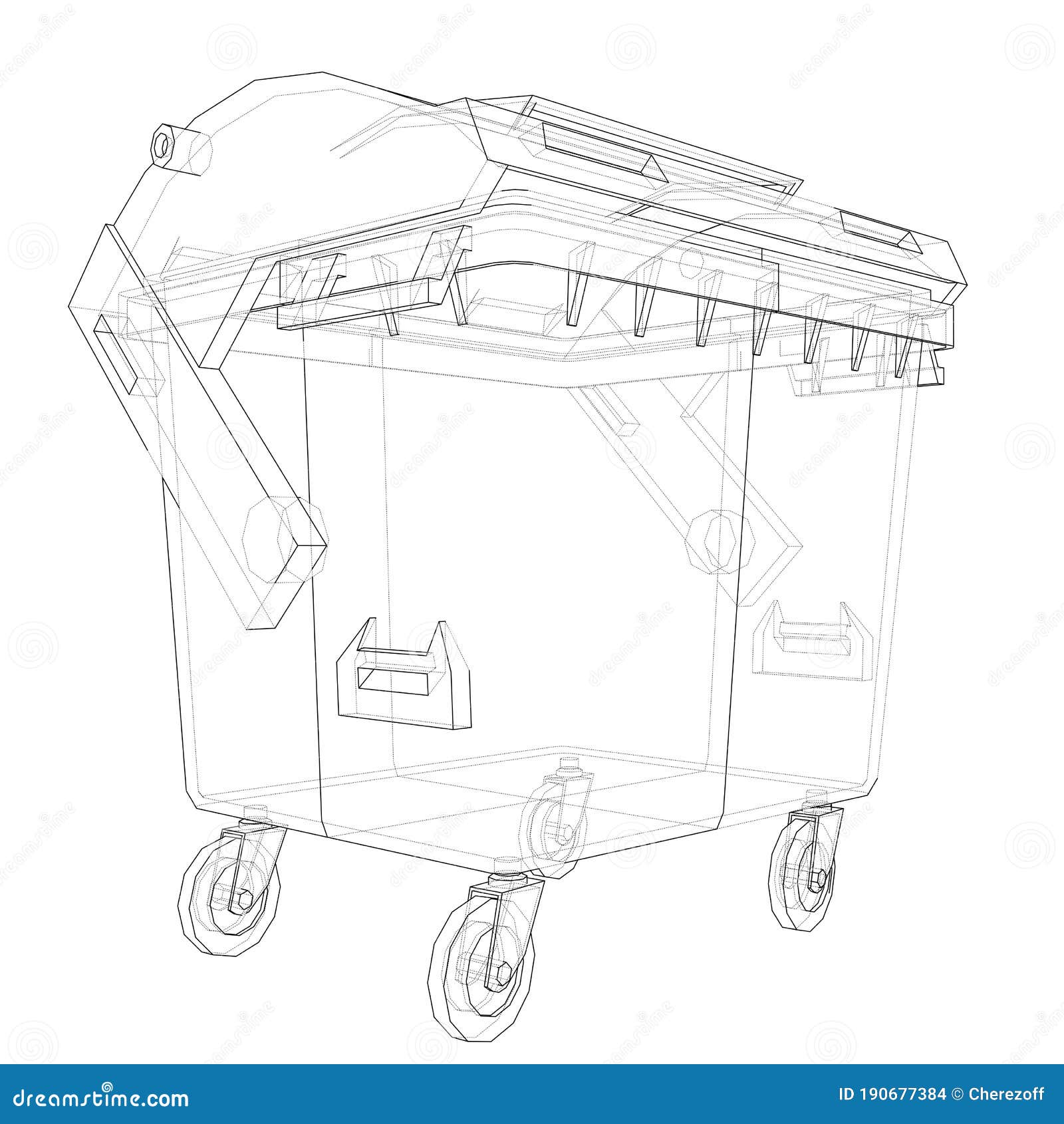 Outline Dumpster or Dustbin Stock Illustration - Illustration of clean ...