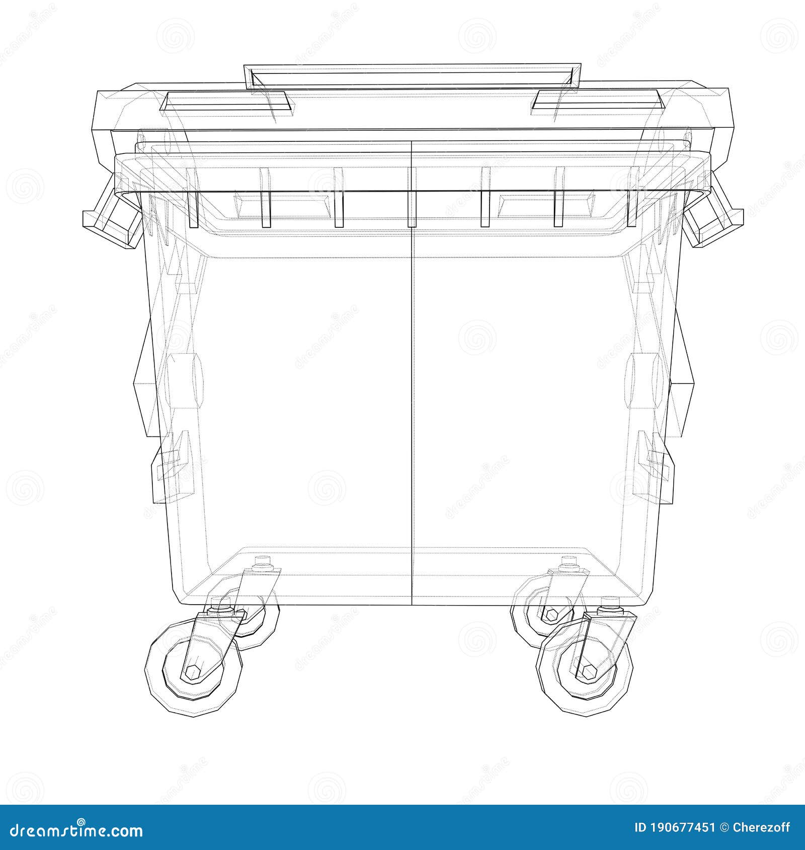 Outline Dumpster or Dustbin Stock Illustration - Illustration of litter ...