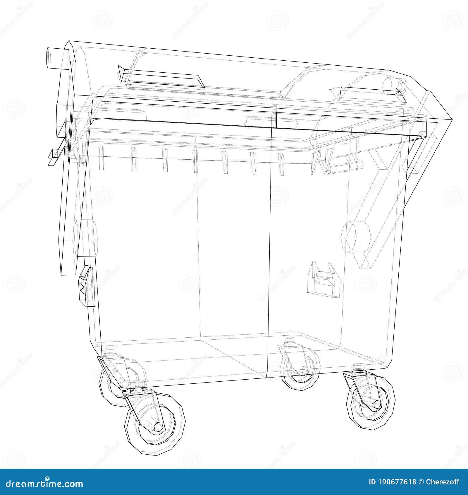 Outline Dumpster or Dustbin Stock Illustration - Illustration of ...