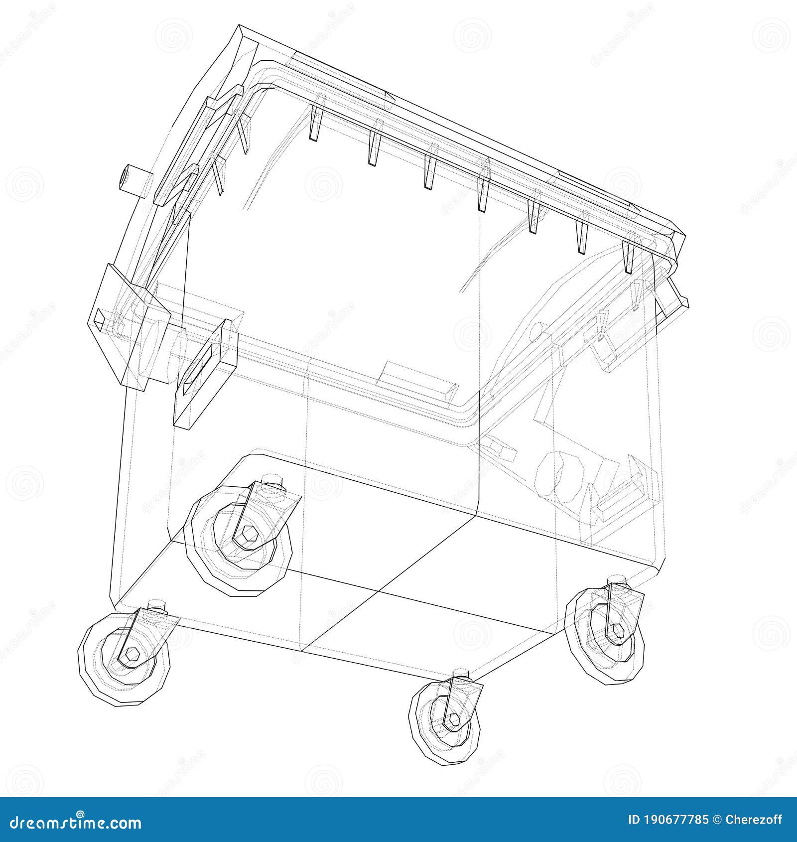 Outline Dumpster or Dustbin Stock Illustration - Illustration of delete ...