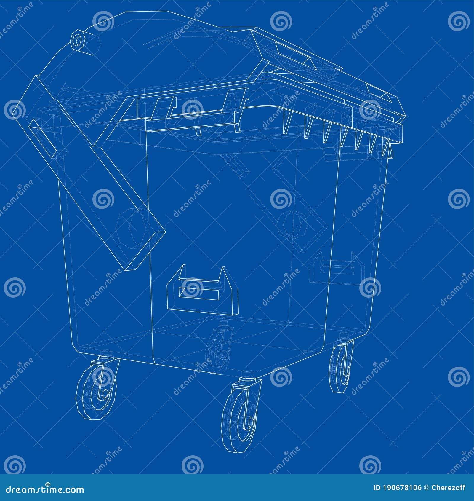 Outline Dumpster or Dustbin Stock Illustration - Illustration of delete ...