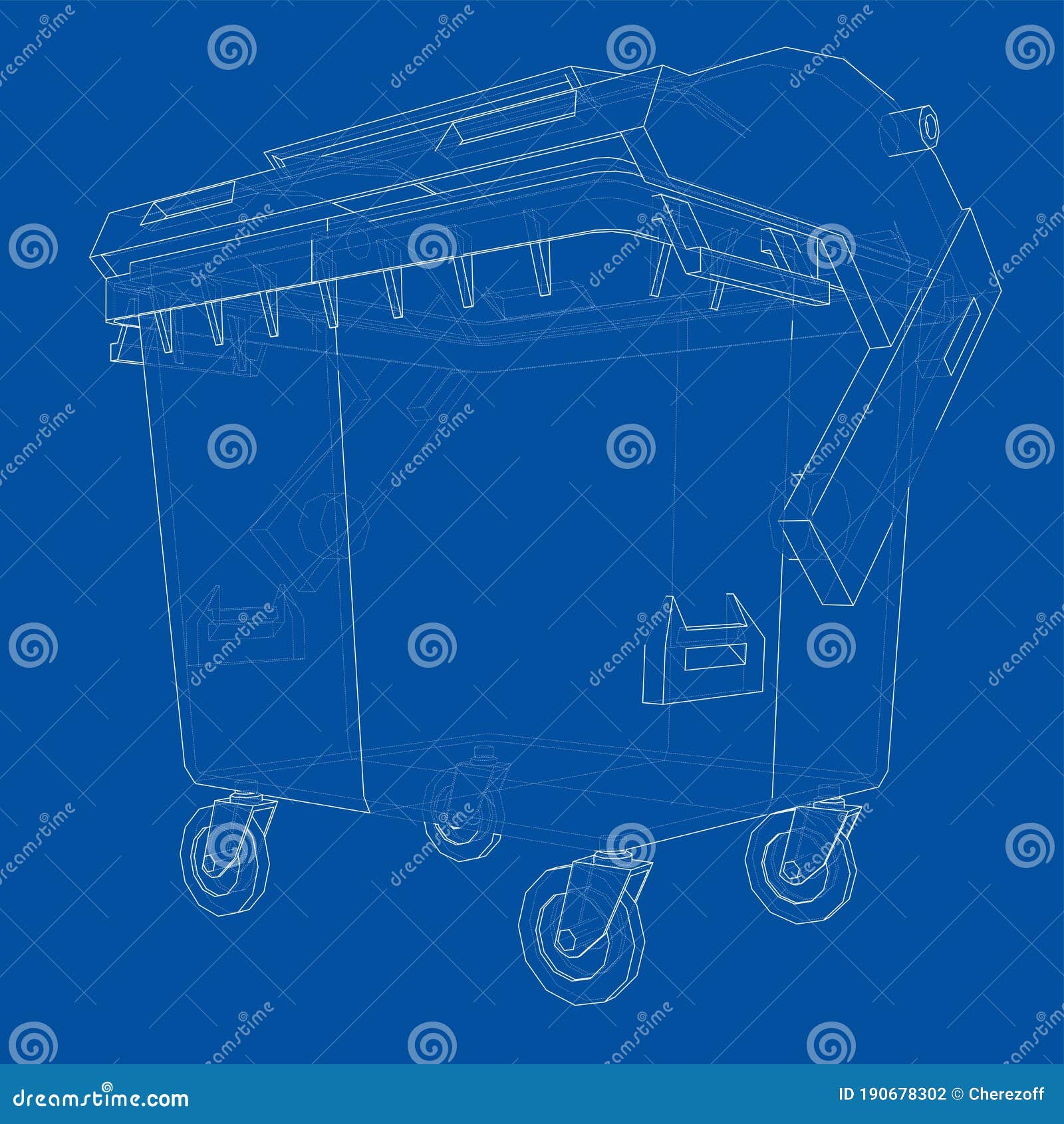Outline Dumpster or Dustbin Stock Illustration - Illustration of line ...