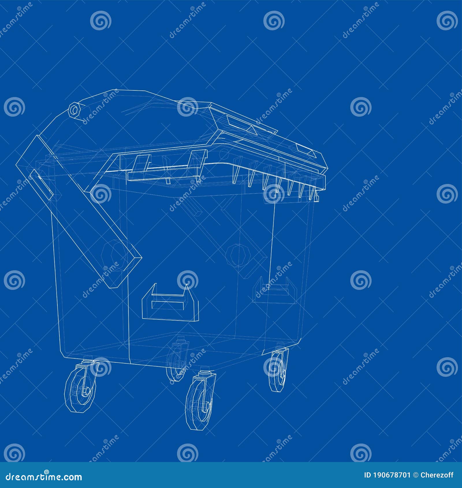 Outline Dumpster or Dustbin Stock Illustration - Illustration of ...