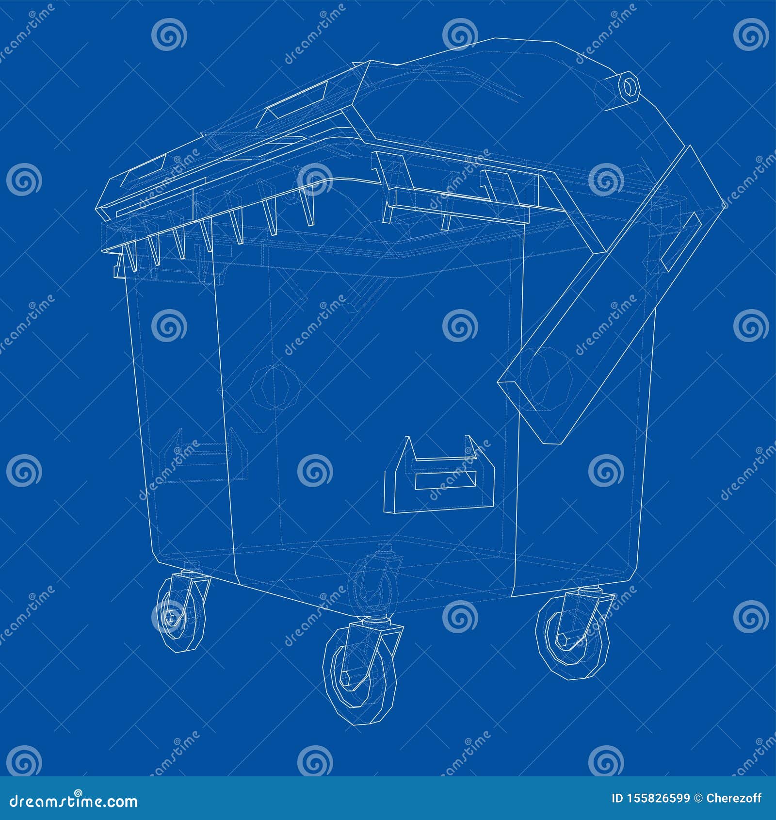 Outline Dumpster or Dustbin Vector Stock Vector - Illustration of large ...