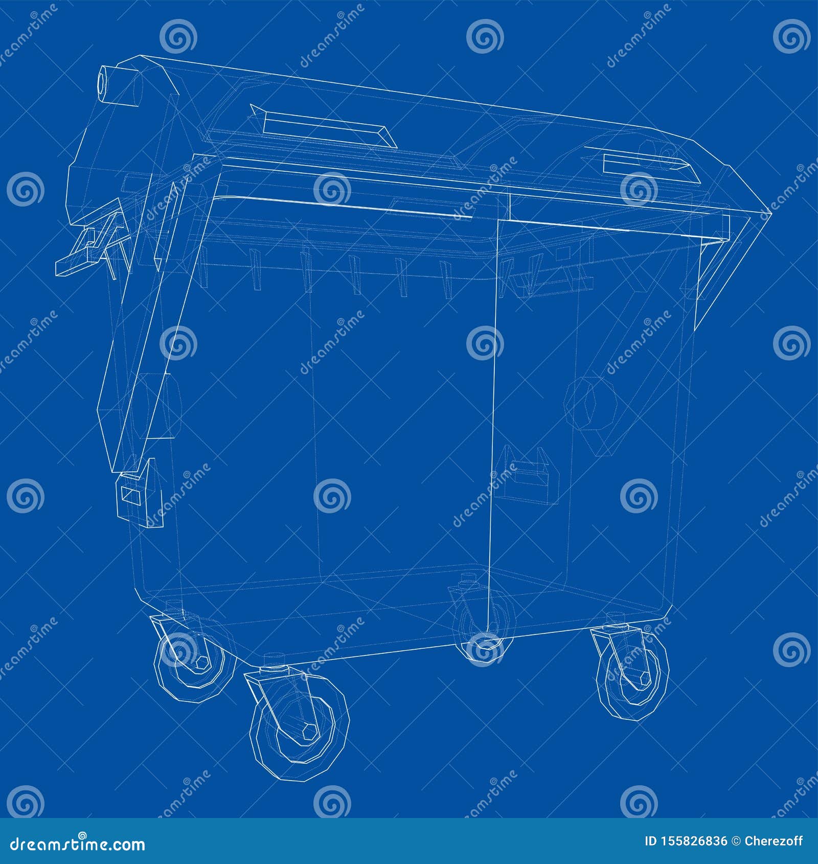 Outline Dumpster or Dustbin Vector Stock Vector - Illustration of ...