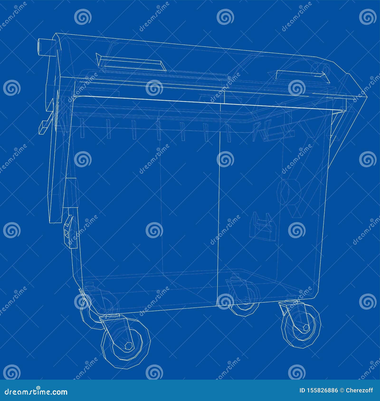 Outline Dumpster or Dustbin Vector Stock Vector - Illustration of ...