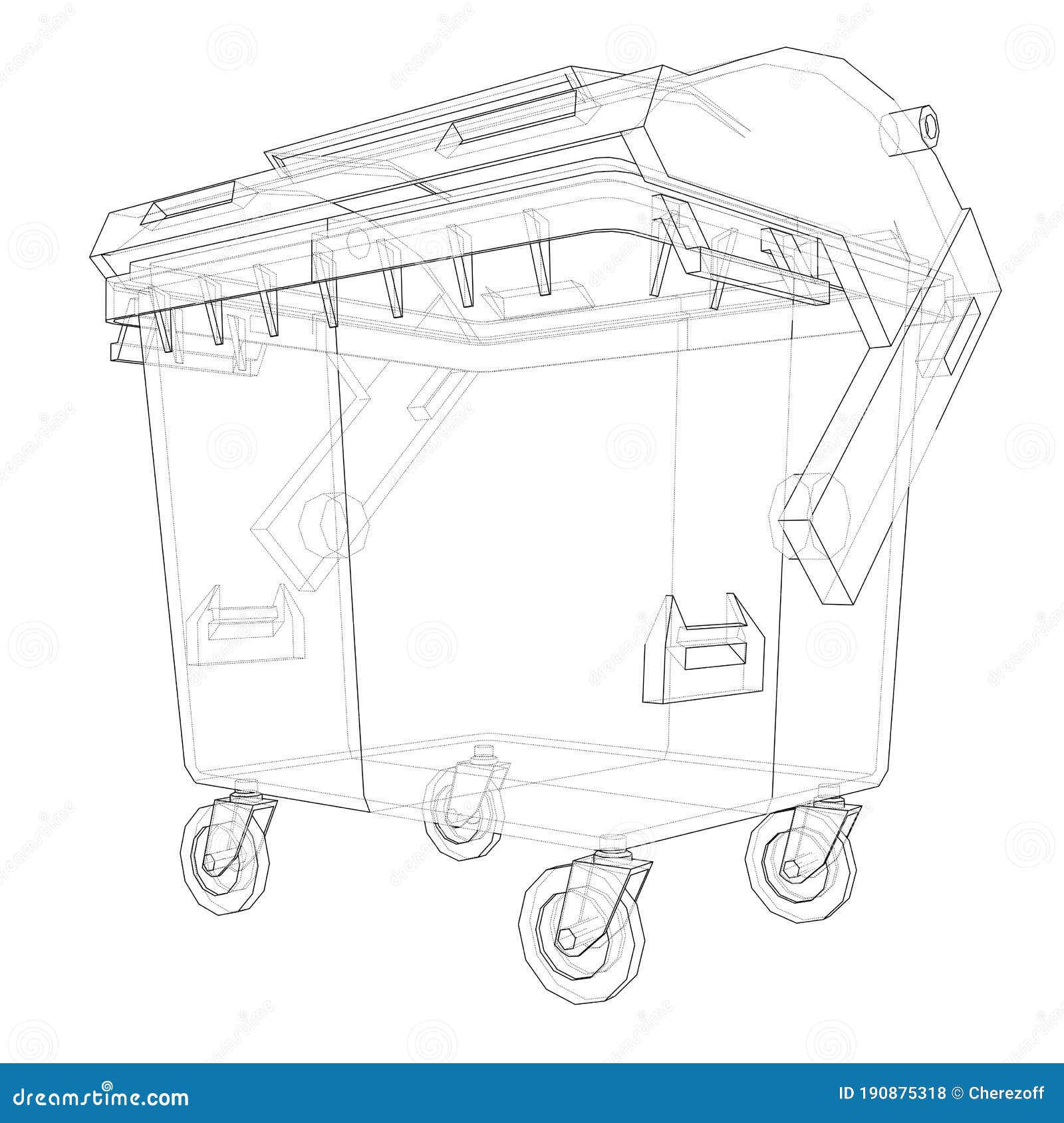 Outline Dumpster or Dustbin Stock Illustration - Illustration of empty ...