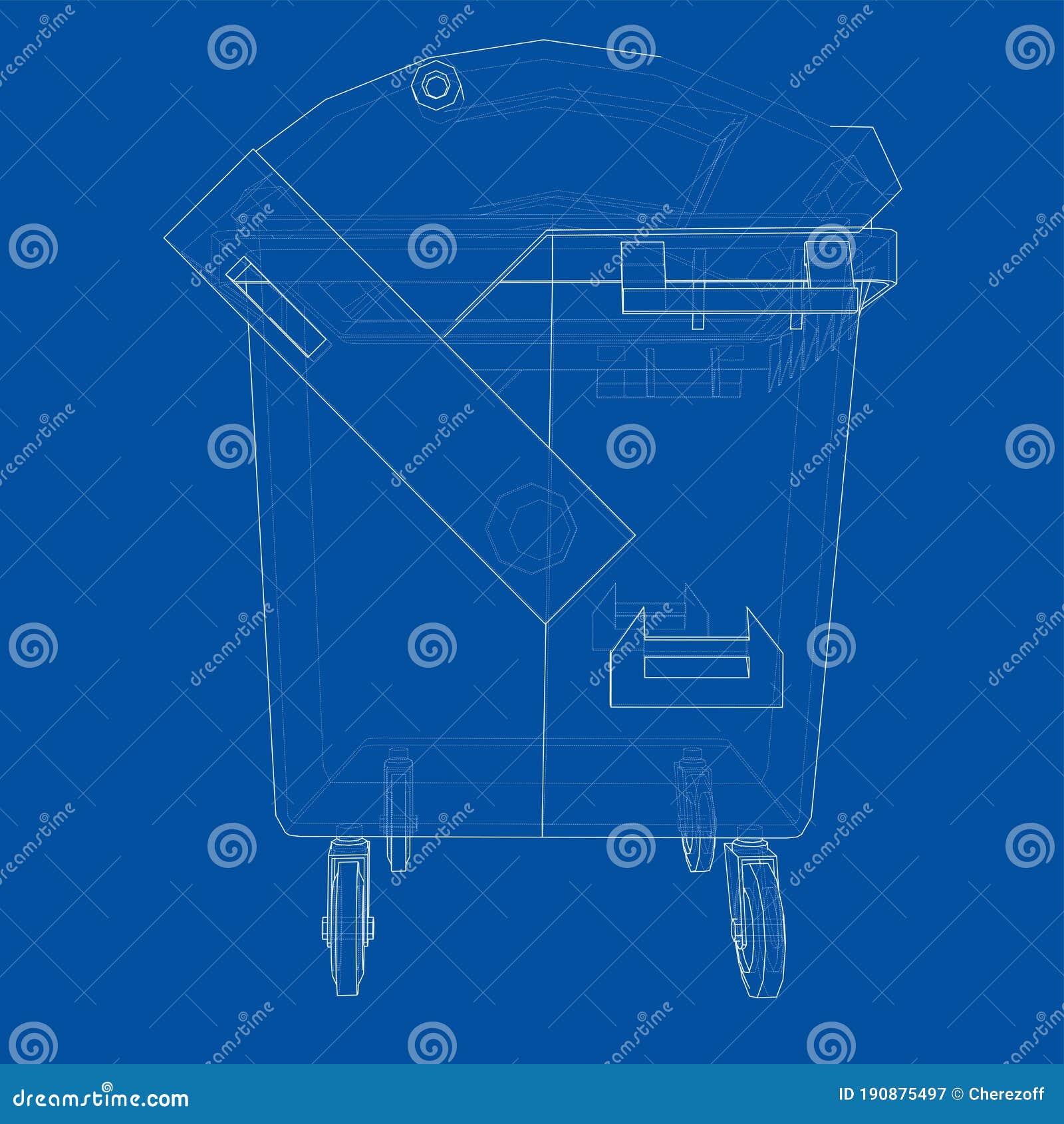 Outline Dumpster or Dustbin Stock Illustration - Illustration of line ...