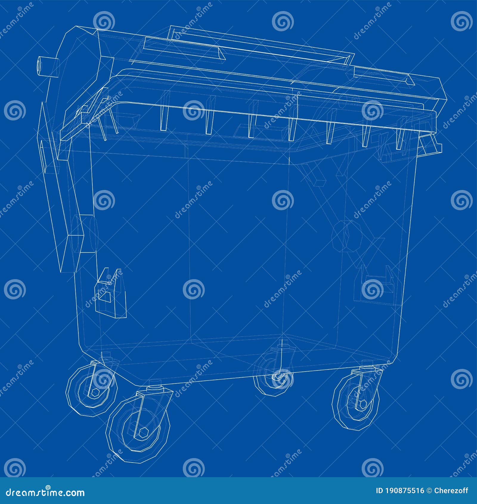 Outline Dumpster or Dustbin Stock Illustration - Illustration of clean ...
