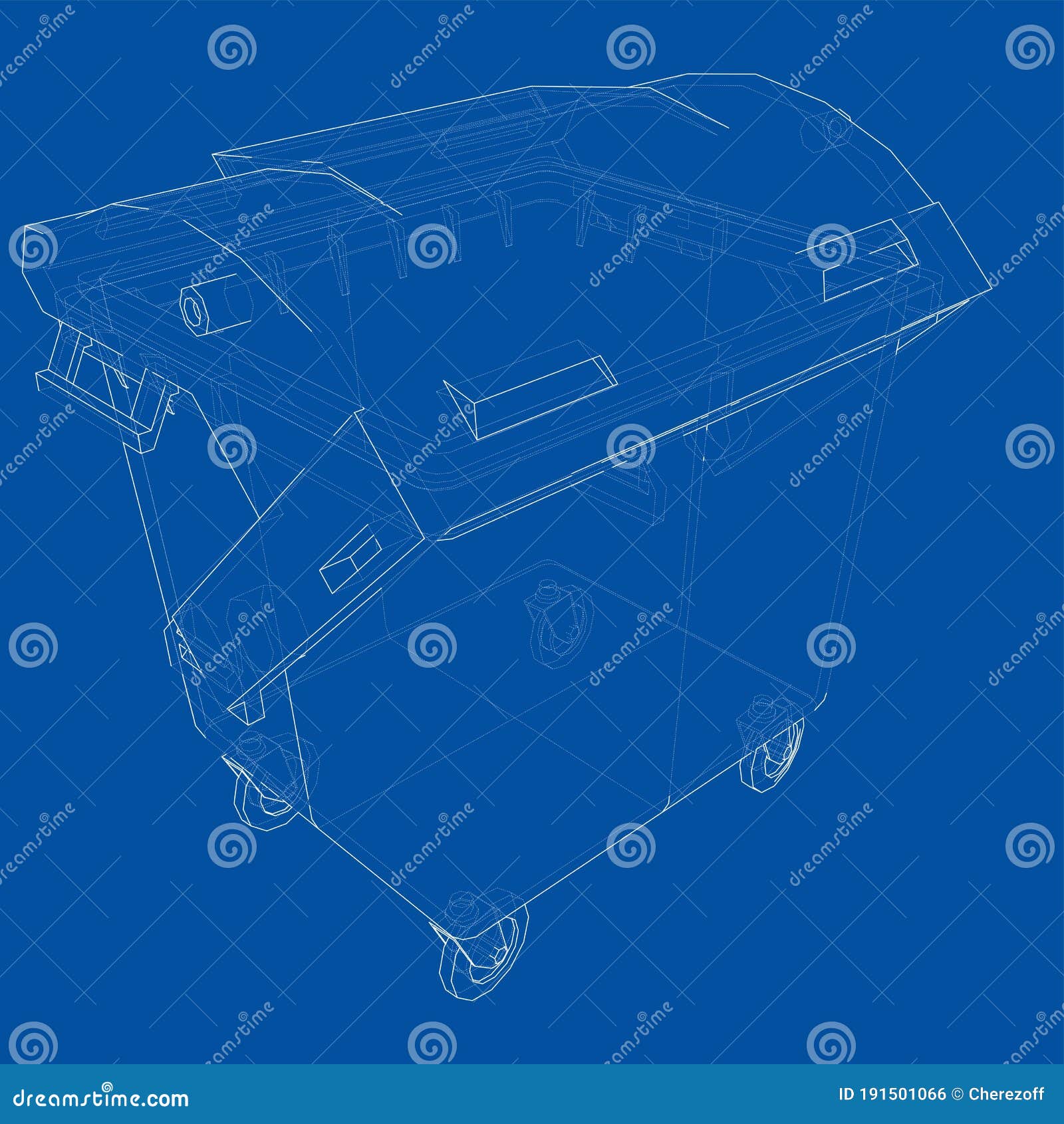 Outline Dumpster or Dustbin Stock Illustration - Illustration of empty ...