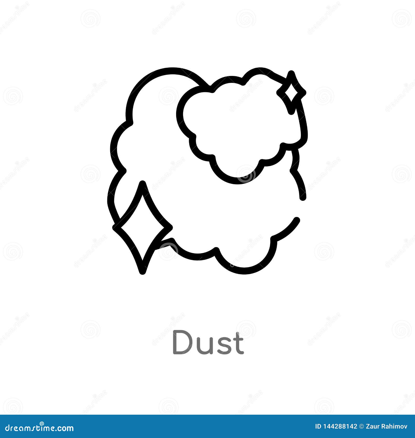 Outline Dust Vector Icon. Isolated Black Simple Line Element ...