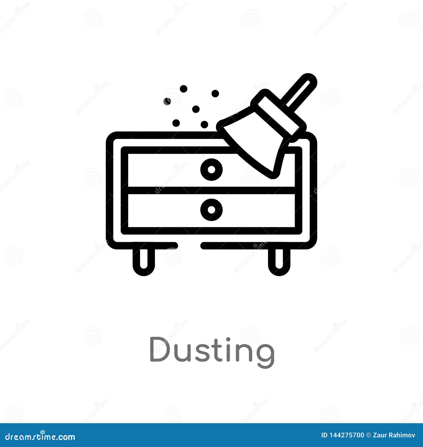 Outline Dusting Vector Icon. Isolated Black Simple Line Element ...
