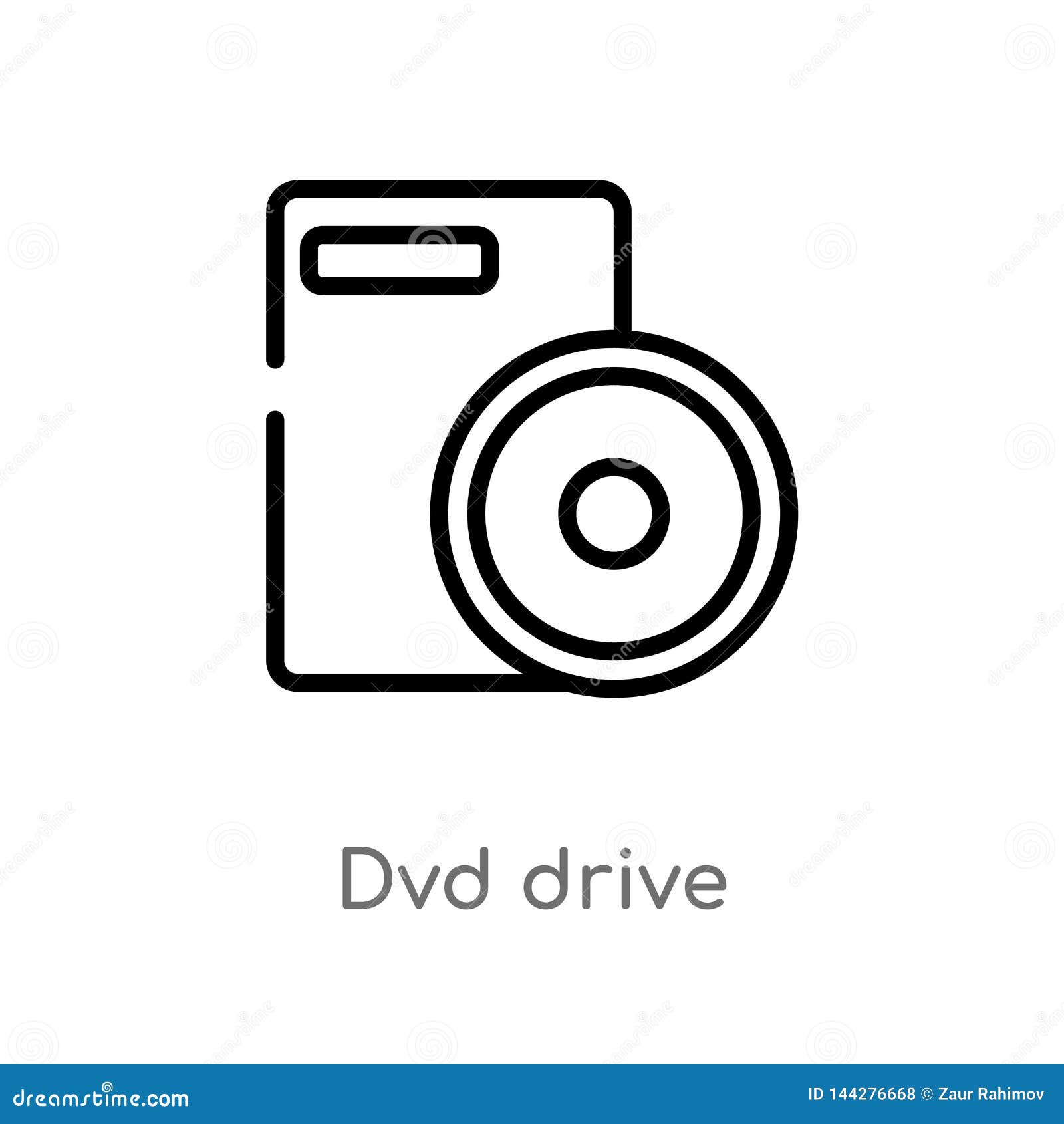 Outline Dvd Drive Vector Icon. Isolated Black Simple Line Element ...