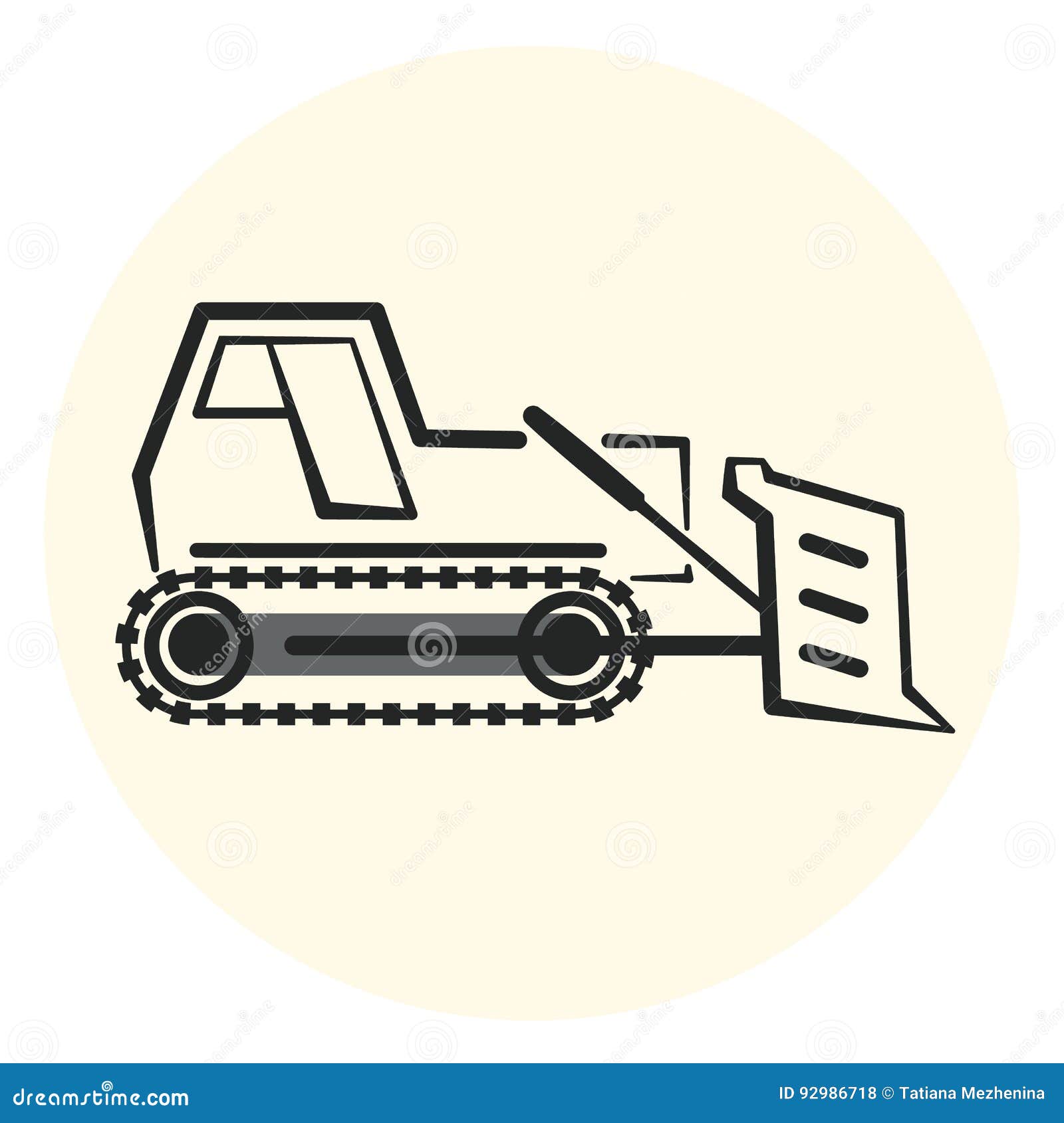 Outline Earth Mover Icon, Bulldozer Icon Stock Vector - Illustration of ...