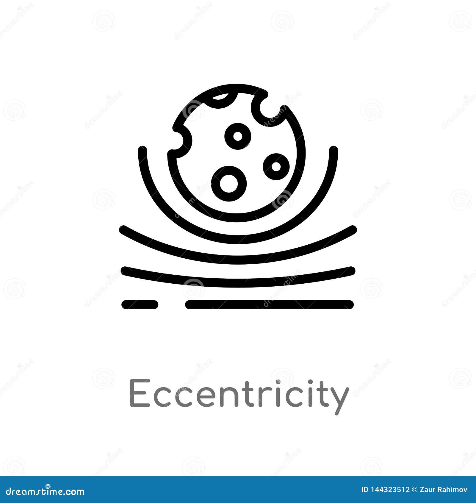Eccentricity Vector Linear Icon Isolated On Transparent Background ...